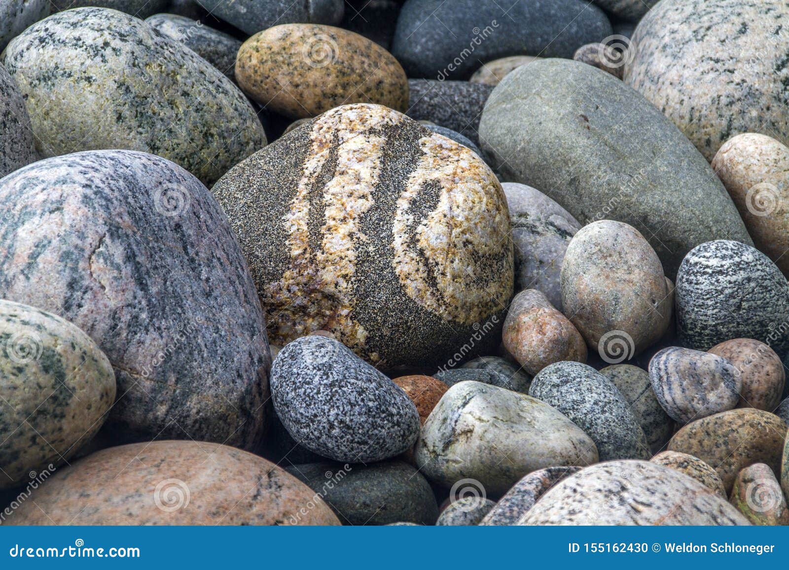 Colorful Smooth Rocks on Newfoundland Beach Stock Photo - Image of ...