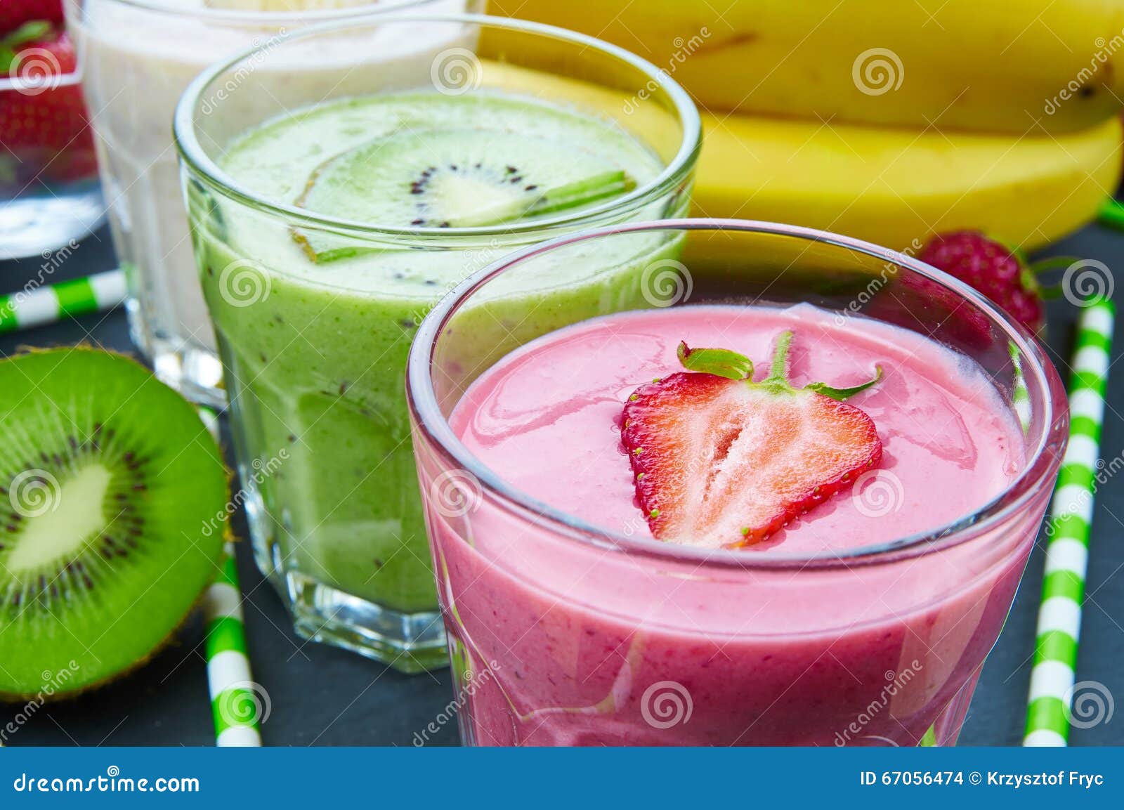 Colorful smoothies stock photo. Image of fruit, dinner - 67056474
