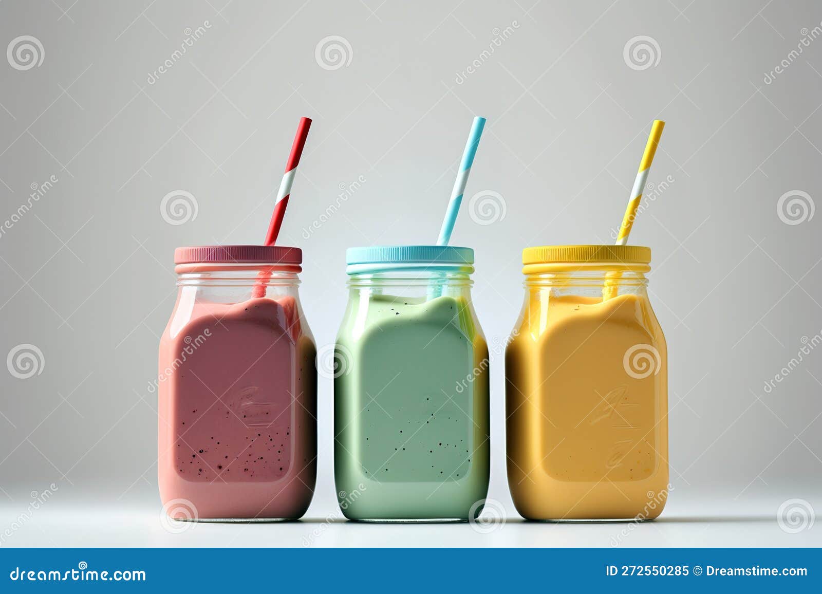 Colorful Smoothies Over White Background. Stock Illustration ...