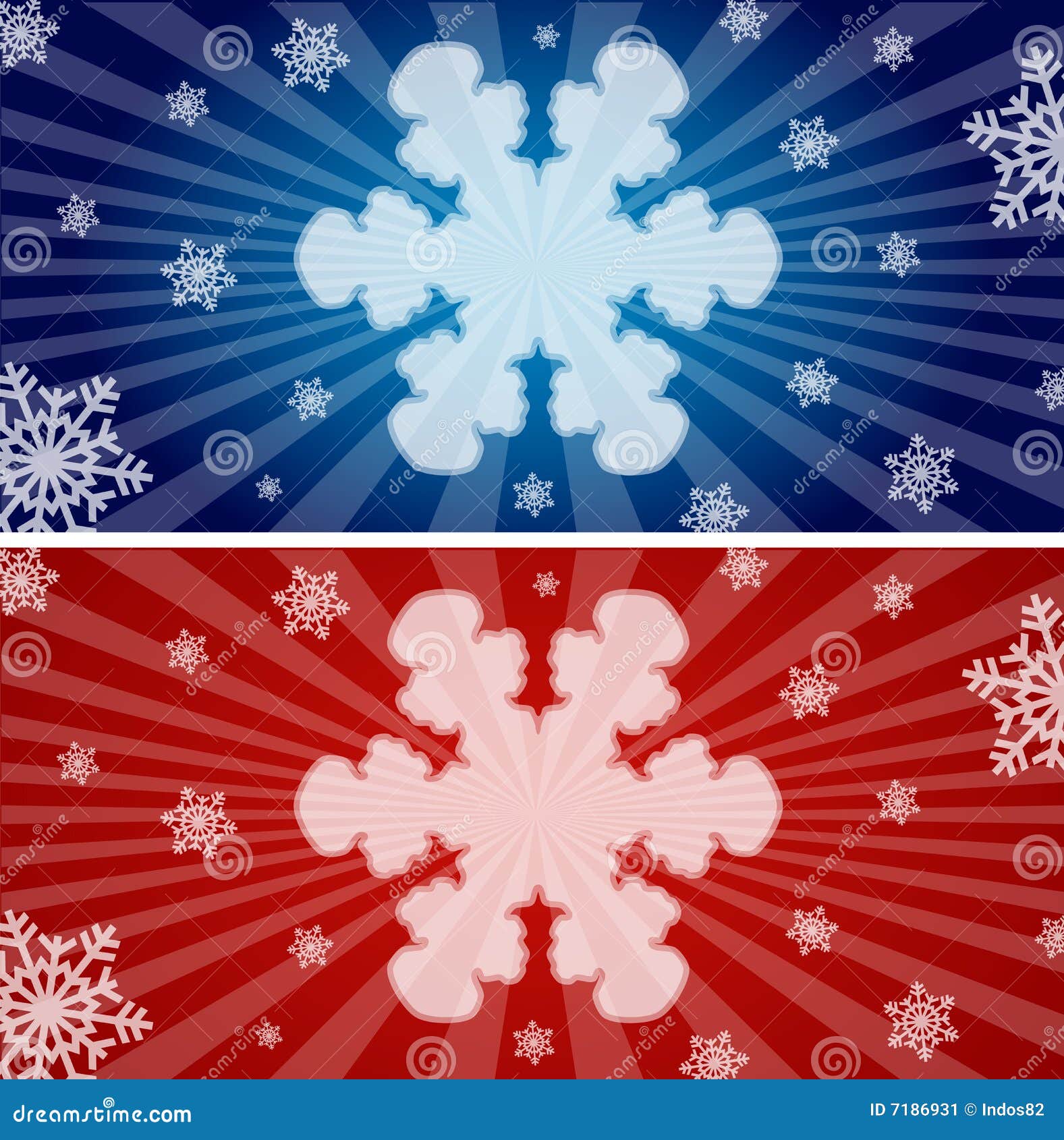 Colorful snowflake banners stock vector. Illustration of large - 7186931