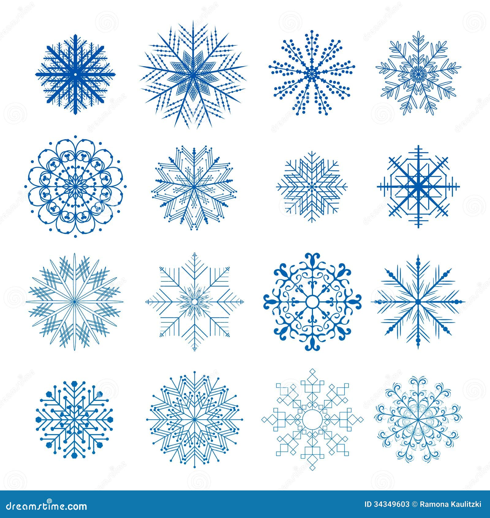 Colorful snowflakes stock illustration. Illustration of flake - 34349603