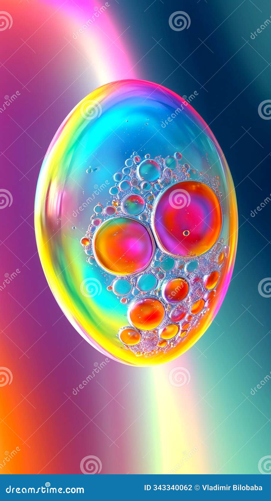 Colorful Soap Bubble Floating Against a Vibrant Background during ... Colorful Soap Bubble Floating Against a Vibrant Background during ...