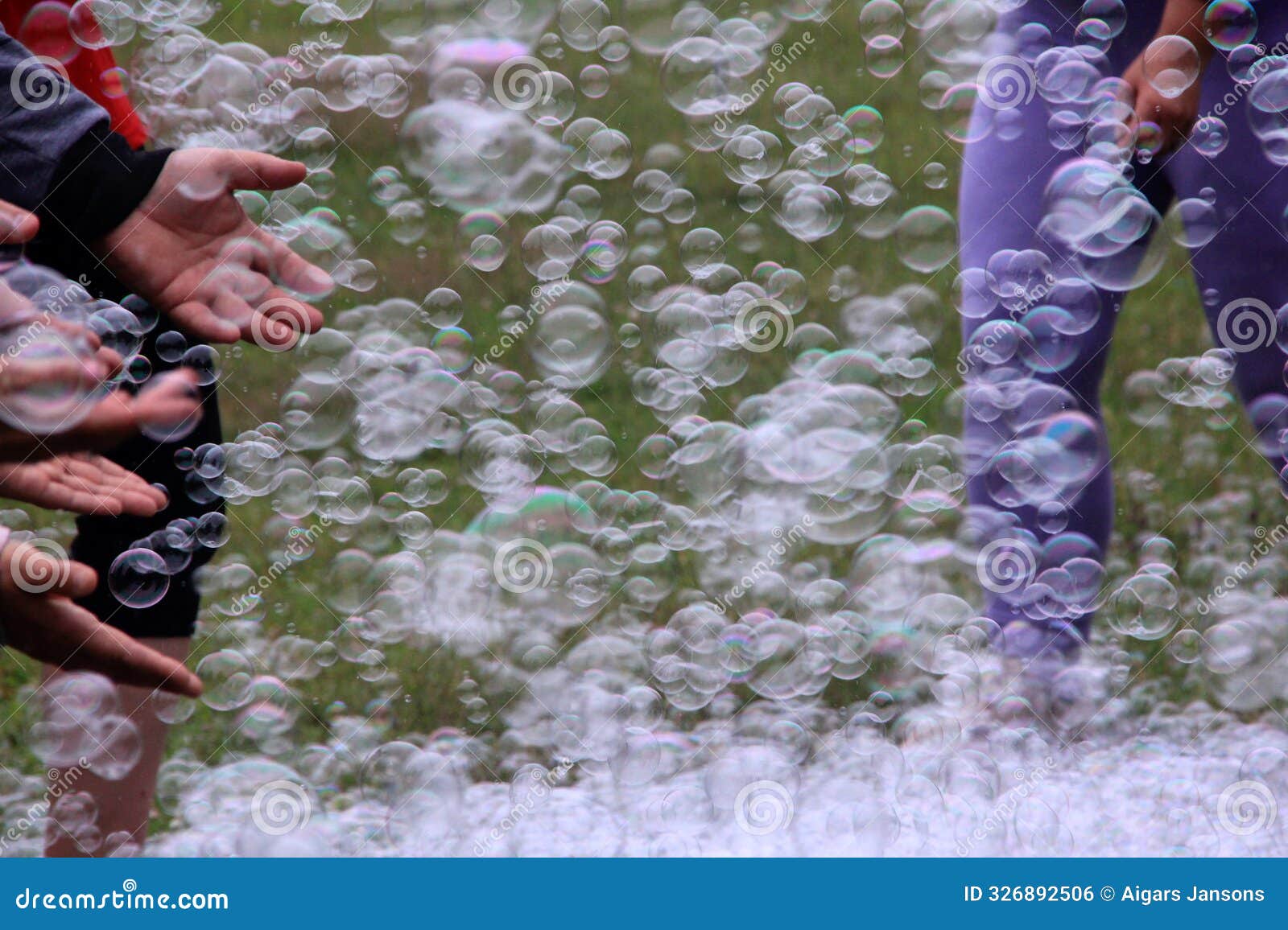 Colorful Soap Bubble with Human Hands Stock Photo - Image of child ...