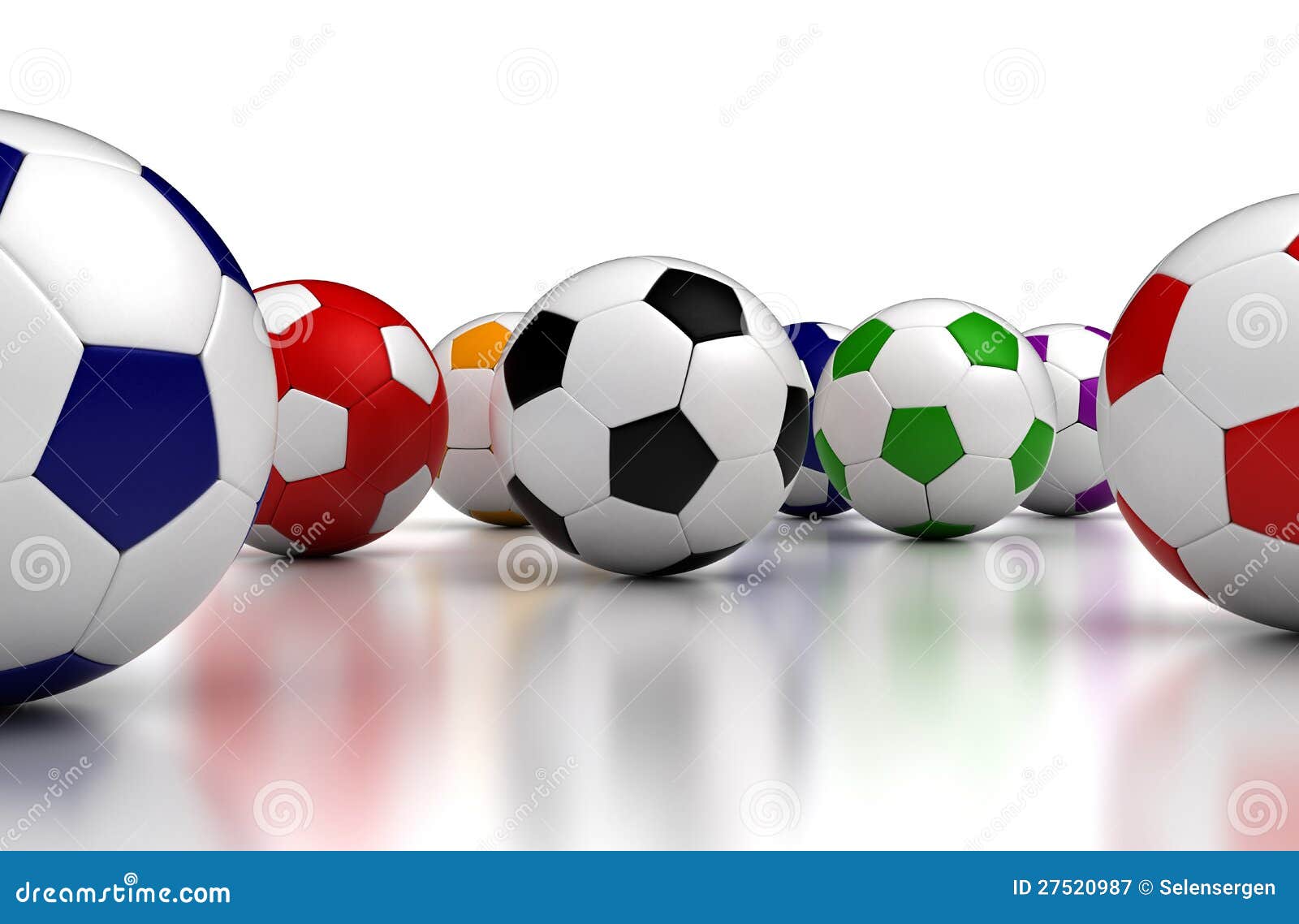 Colorful Soccer Balls stock illustration. Illustration of football ...