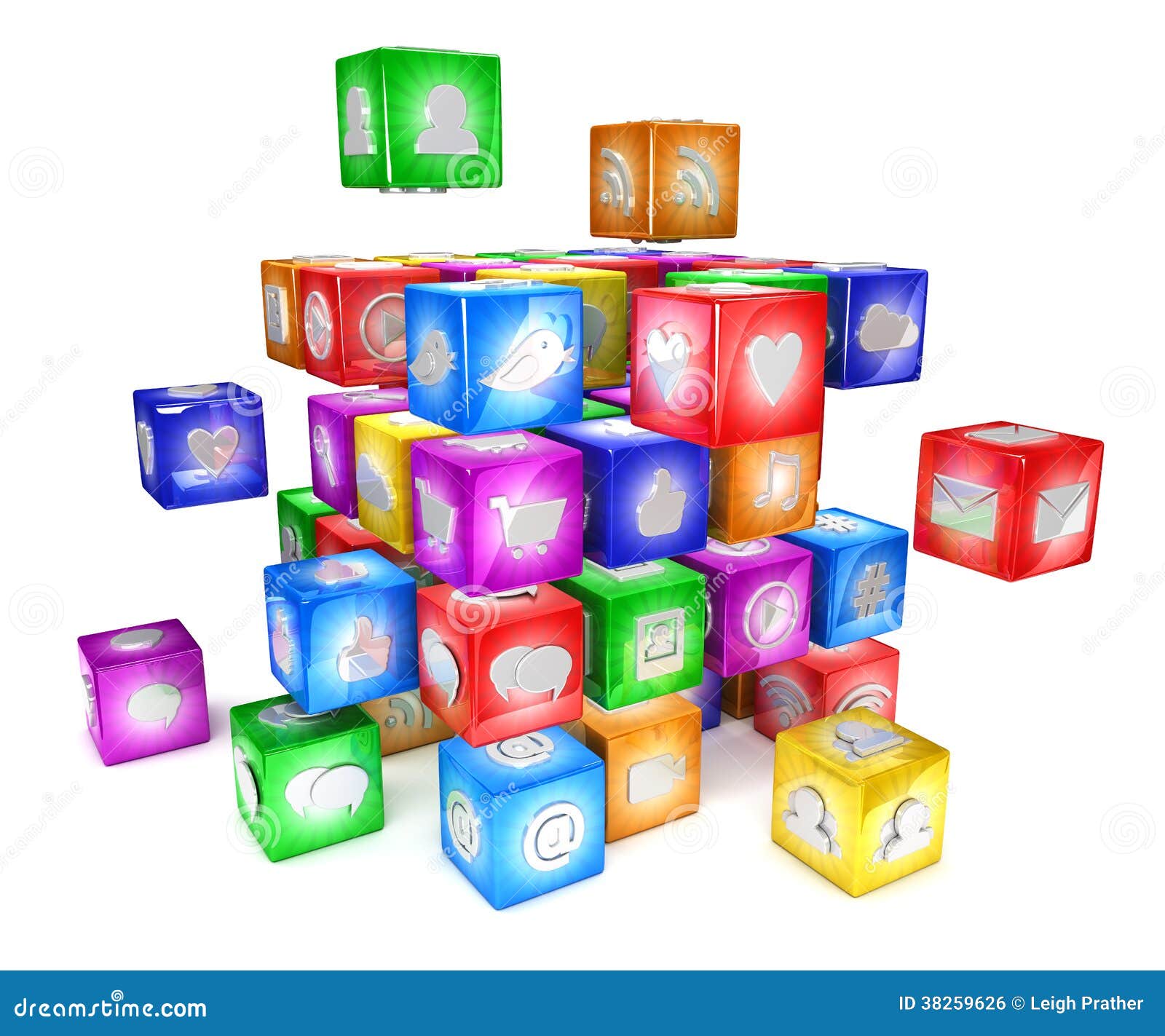 Colorful Social Media Icons Stock Illustration - Illustration of ...