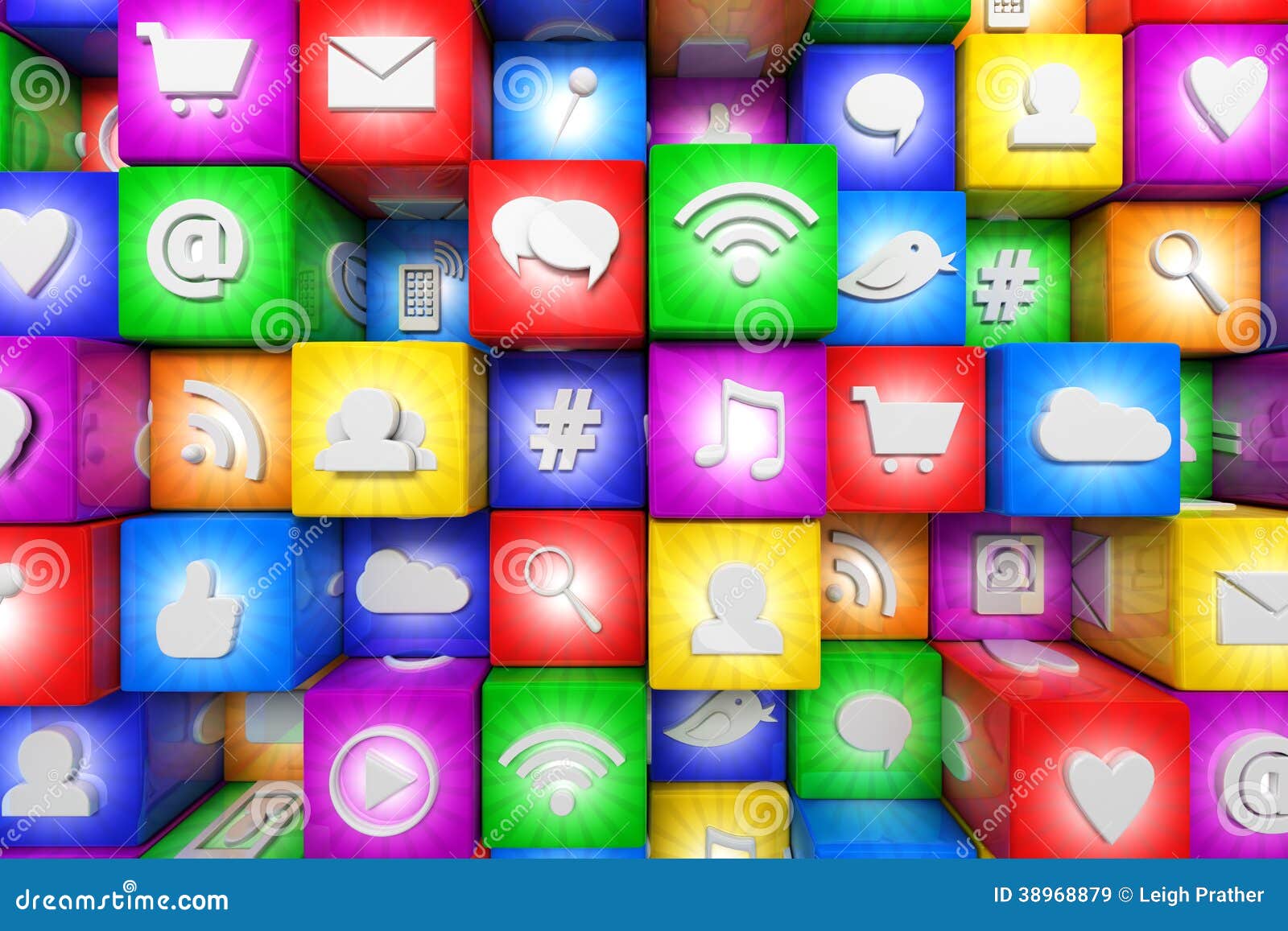 Colorful Social Media Icons Stock Illustration - Illustration of email ...