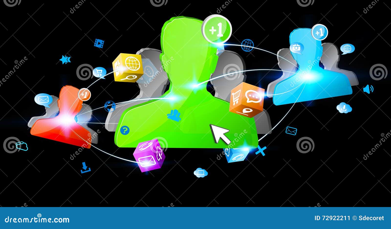 Colorful Social Network Avatar Stock Illustration - Illustration of ...