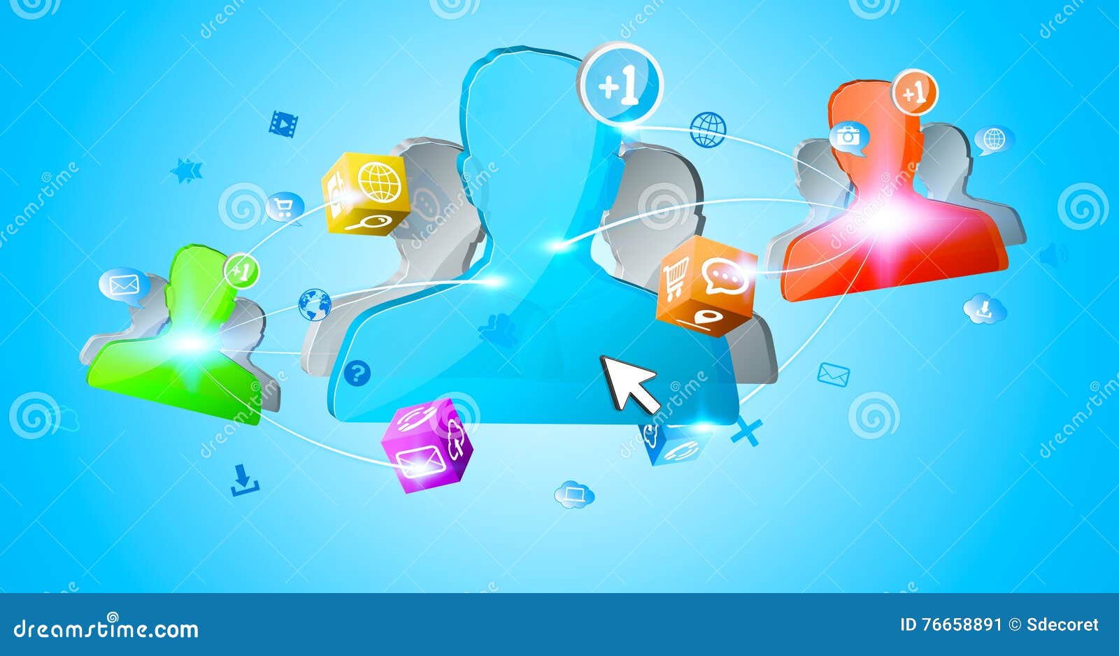 Colorful Social Network Avatar Stock Illustration - Illustration of ...