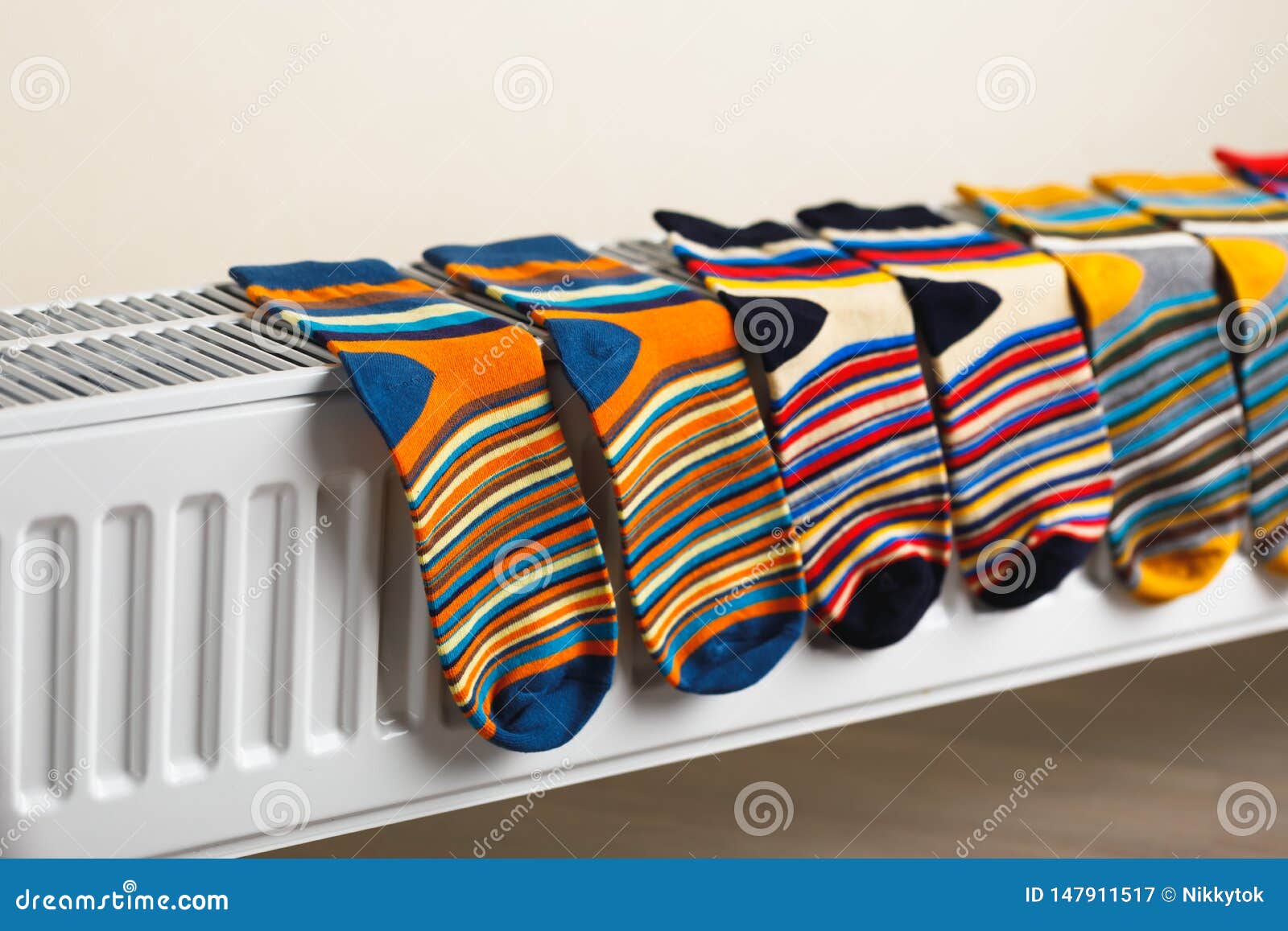 Colorful Socks are Being Drying on the Radiator Stock Image - Image of ...