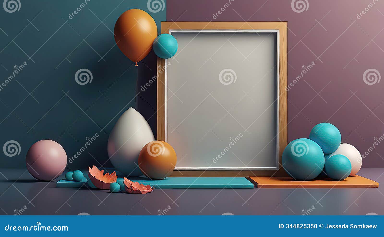 Colorful Softness Mockup with Frame and Decorative Elements Stock ...