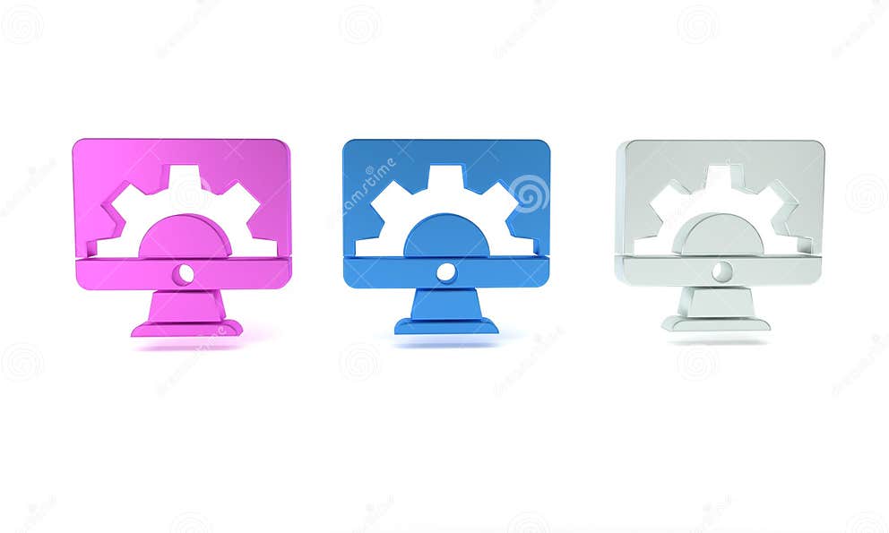 Colorful Software, Web Development, Programming Concept Icon Isolated on White Background ...