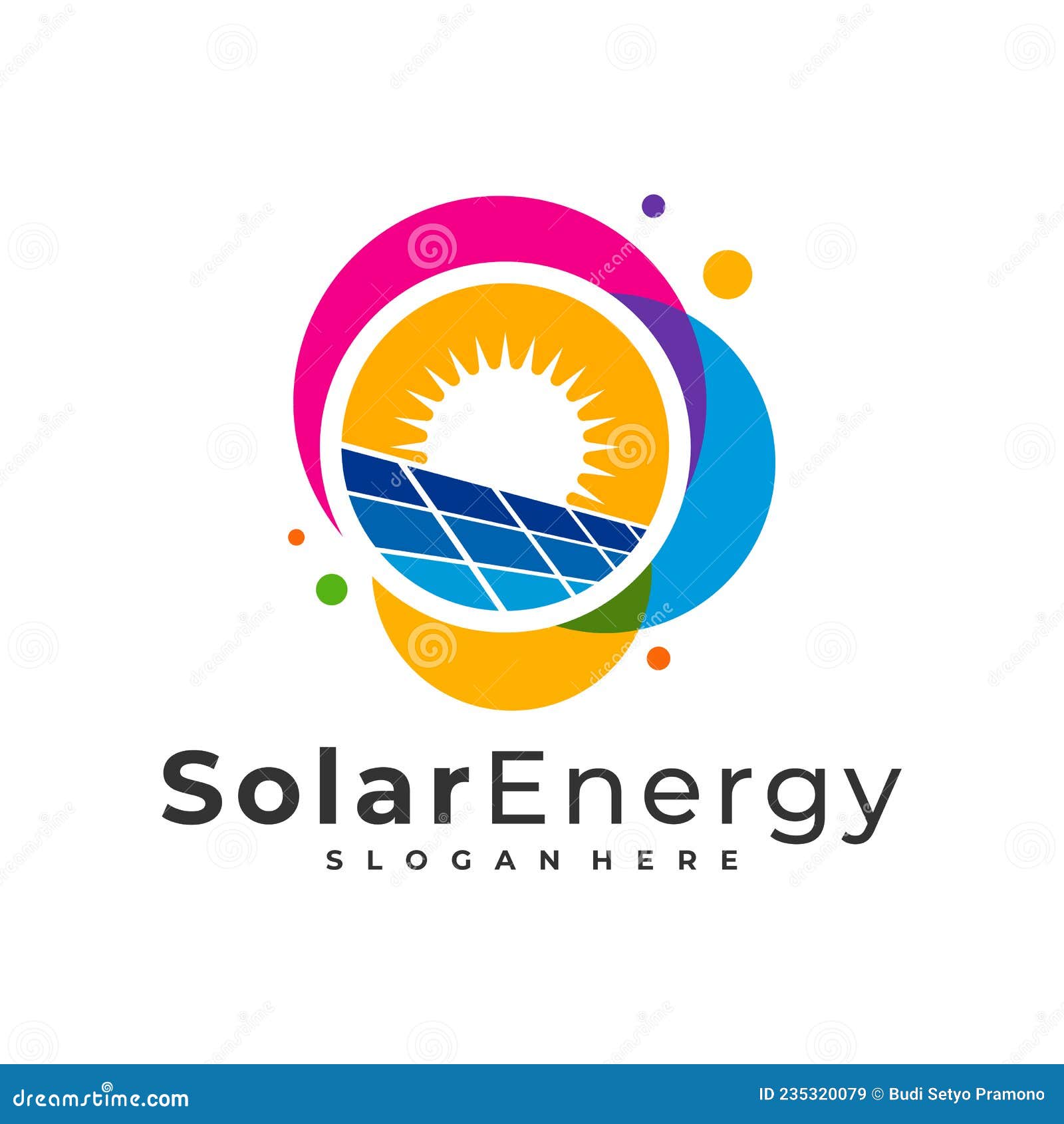 Colorful Solar Logo Vector Template, Creative Solar Panel Energy Logo ...