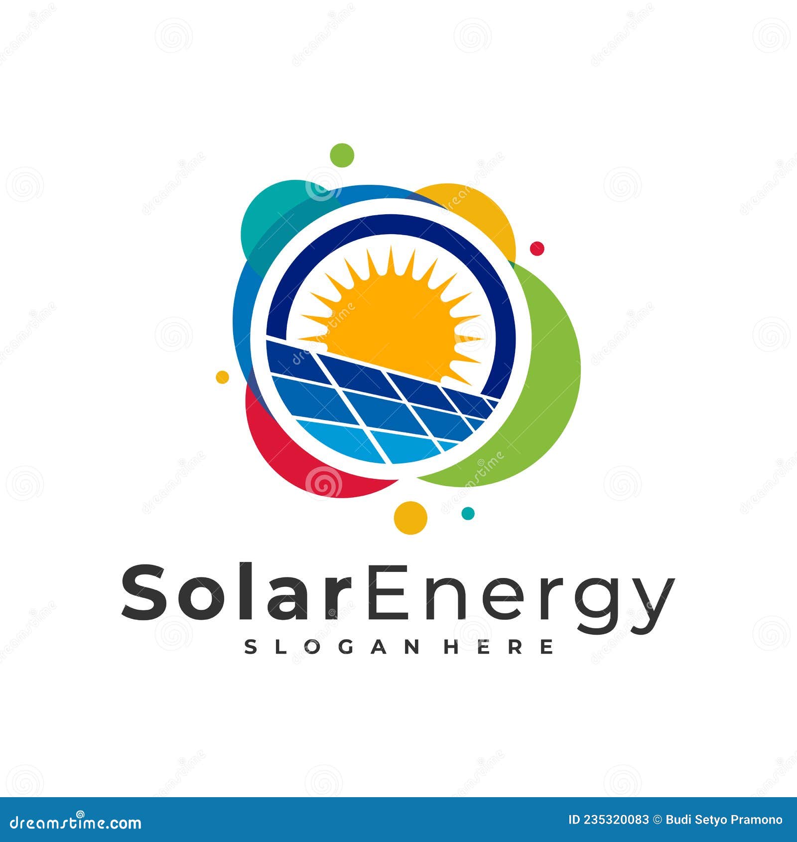 Colorful Solar Logo Vector Template, Creative Solar Panel Energy Logo ...