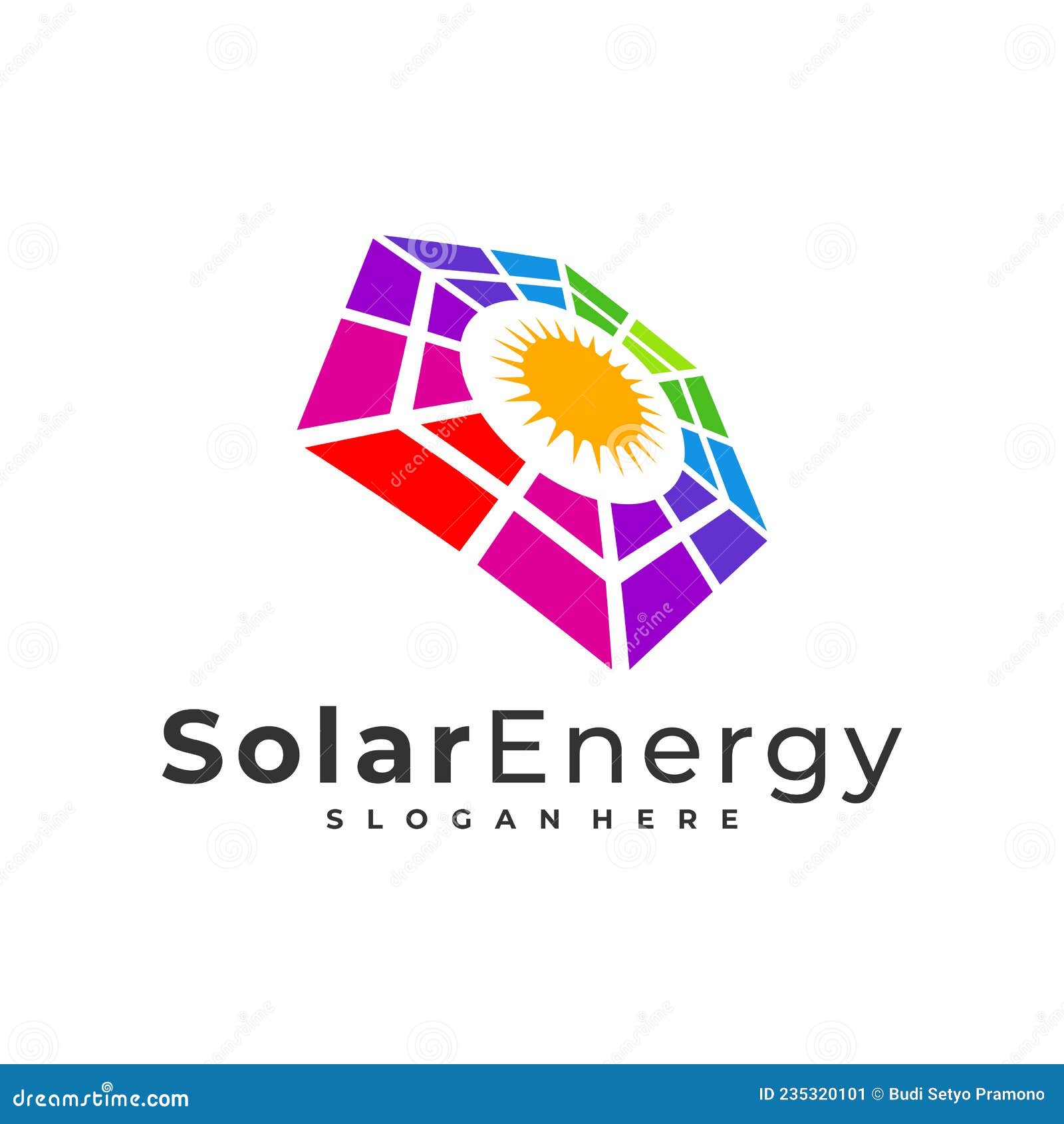 Colorful Solar Logo Vector Template, Creative Solar Panel Energy Logo ...