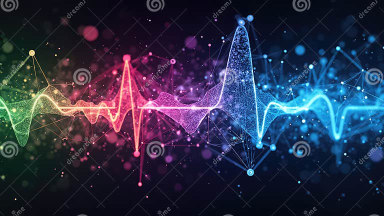Colorful Sound Wave Visualization with Interconnected Particles ...