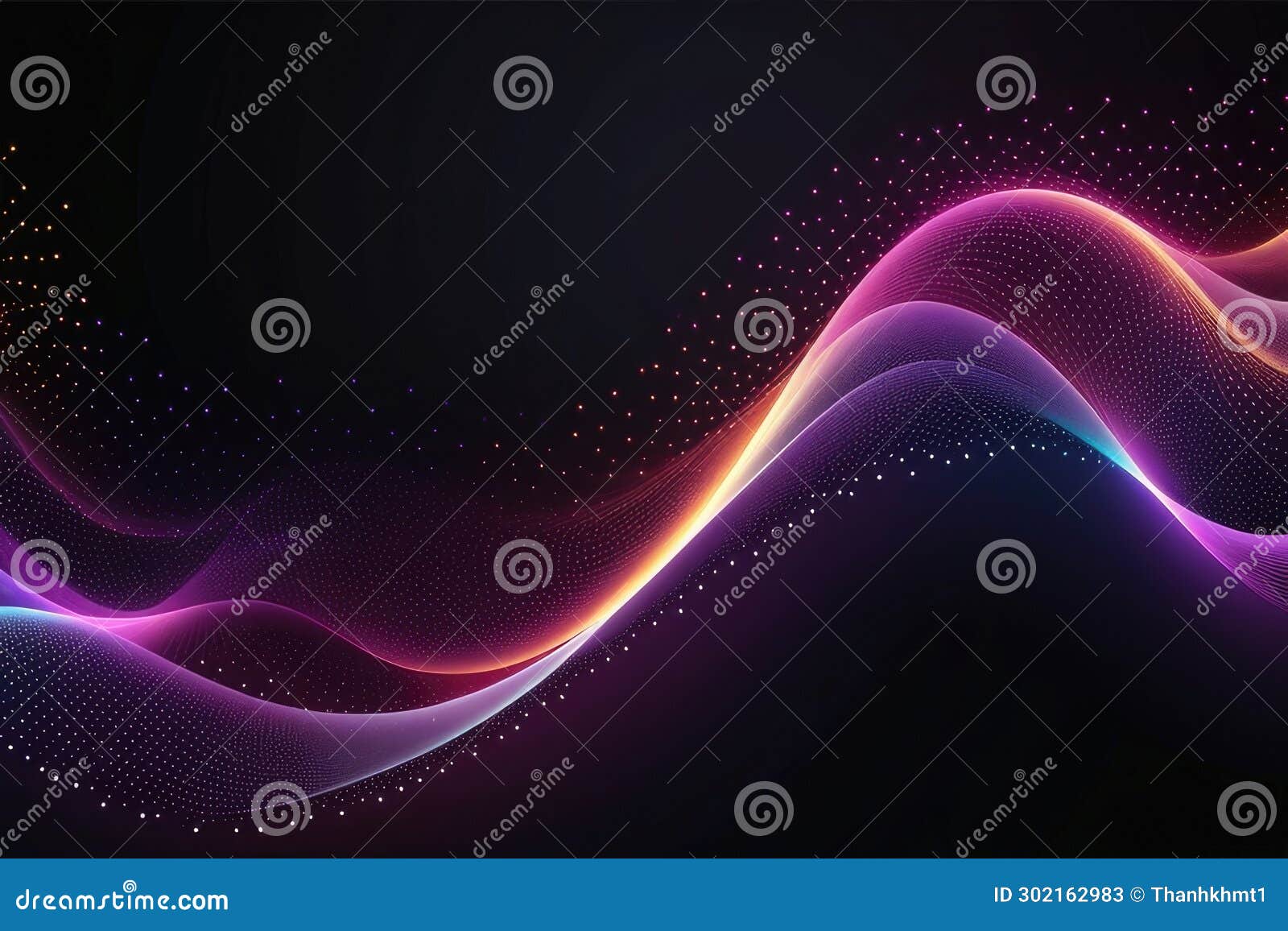 Colorful Sound Waves, Abstract Background, Horizontal Composition Stock ...