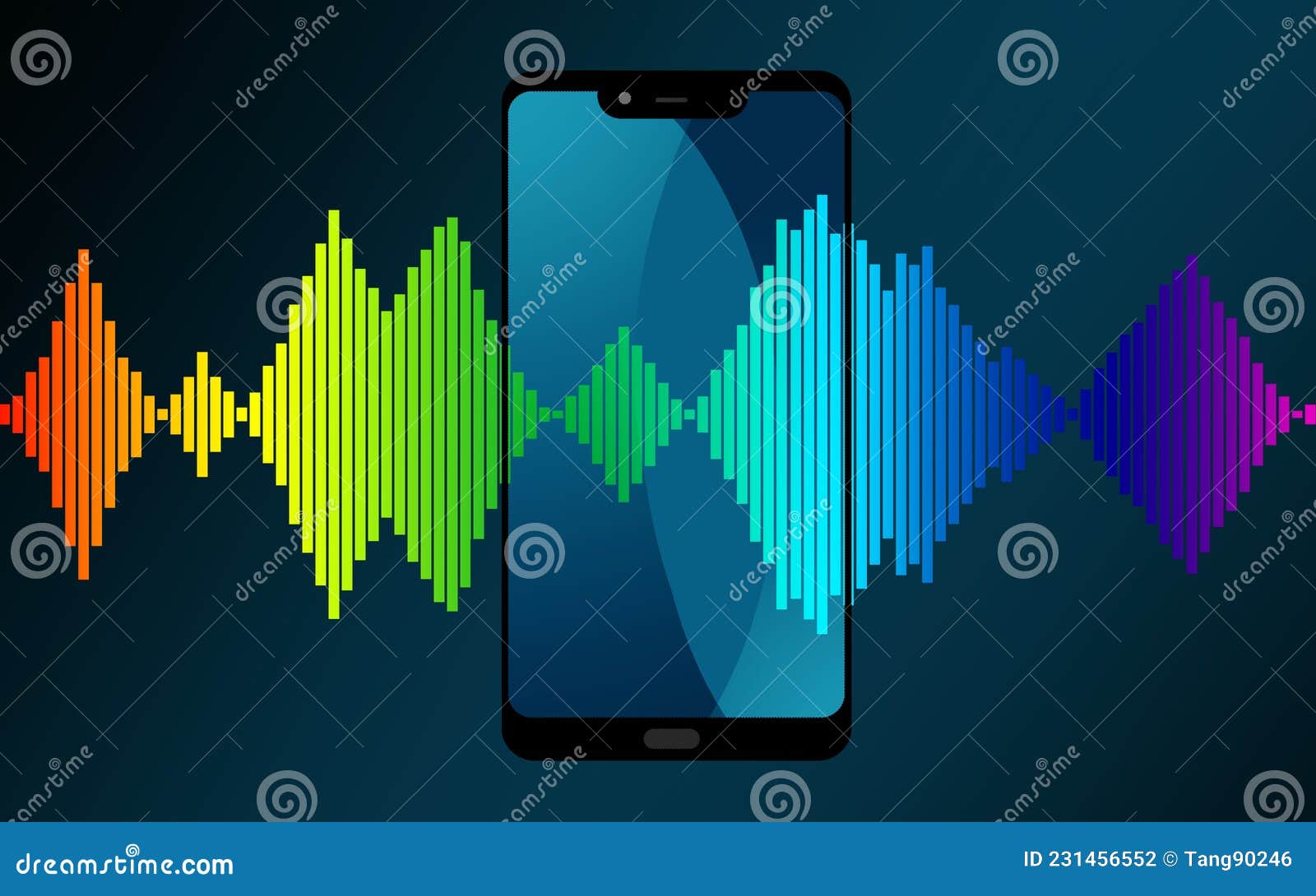 Colorful Sound Waves on White Background Stock Illustration ...