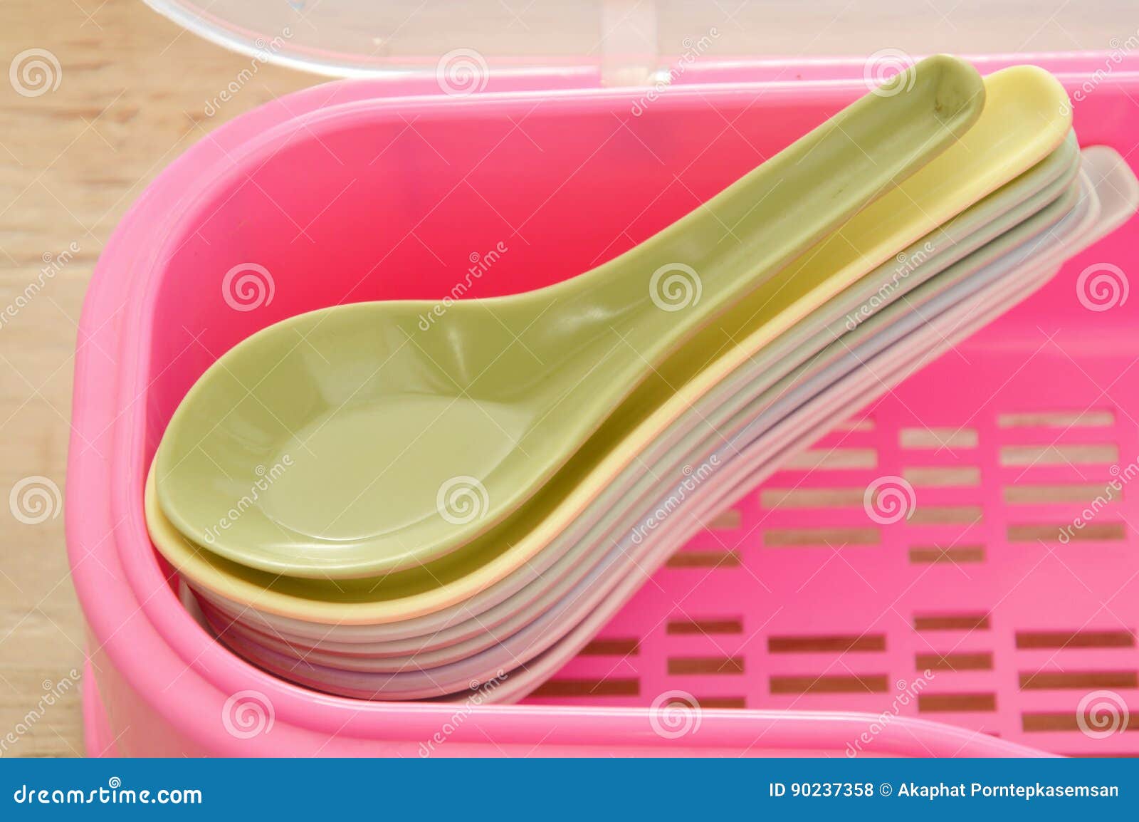 Colorful Soup Spoon in Pink Box Stock Photo - Image of food, color ...