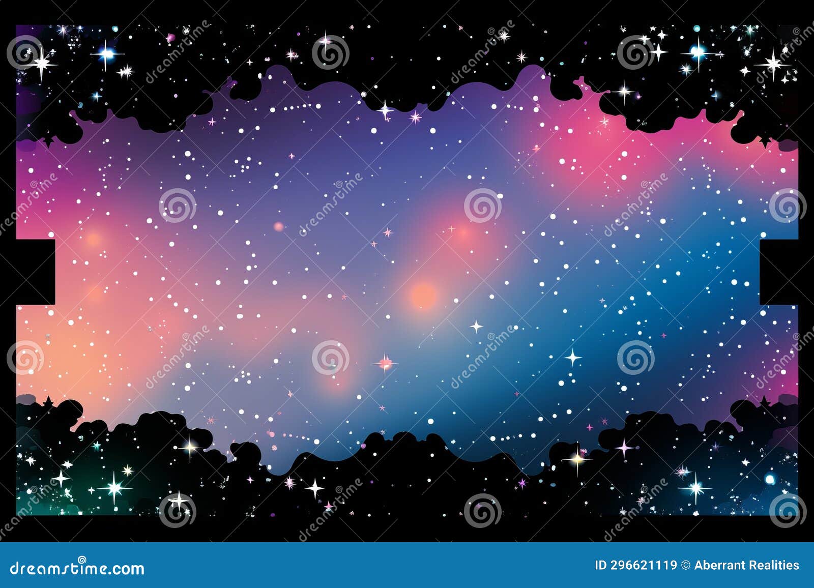 A Colorful Space Background with Stars and Planets Stock Illustration ...