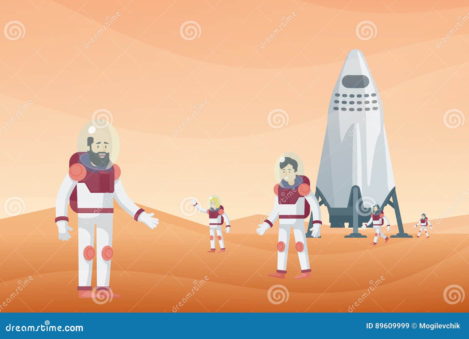 Colorful Space Exploration Concept Stock Vector - Illustration of ...
