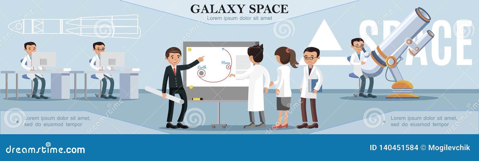 Colorful Space Exploration Template Stock Vector - Illustration of ...