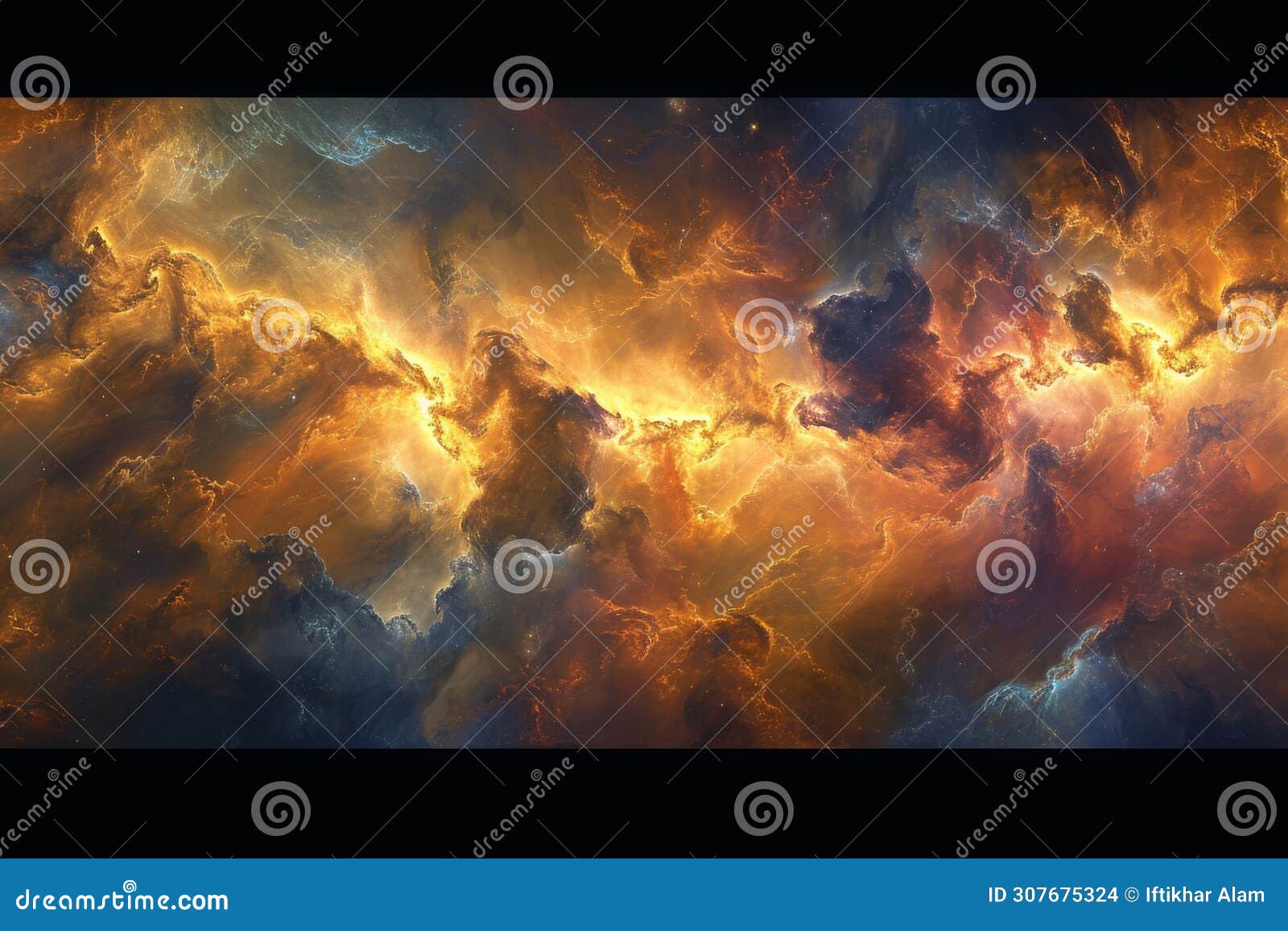 Colorful Space Filled with Clouds, a Panoramic View of Cosmic Cloud ...