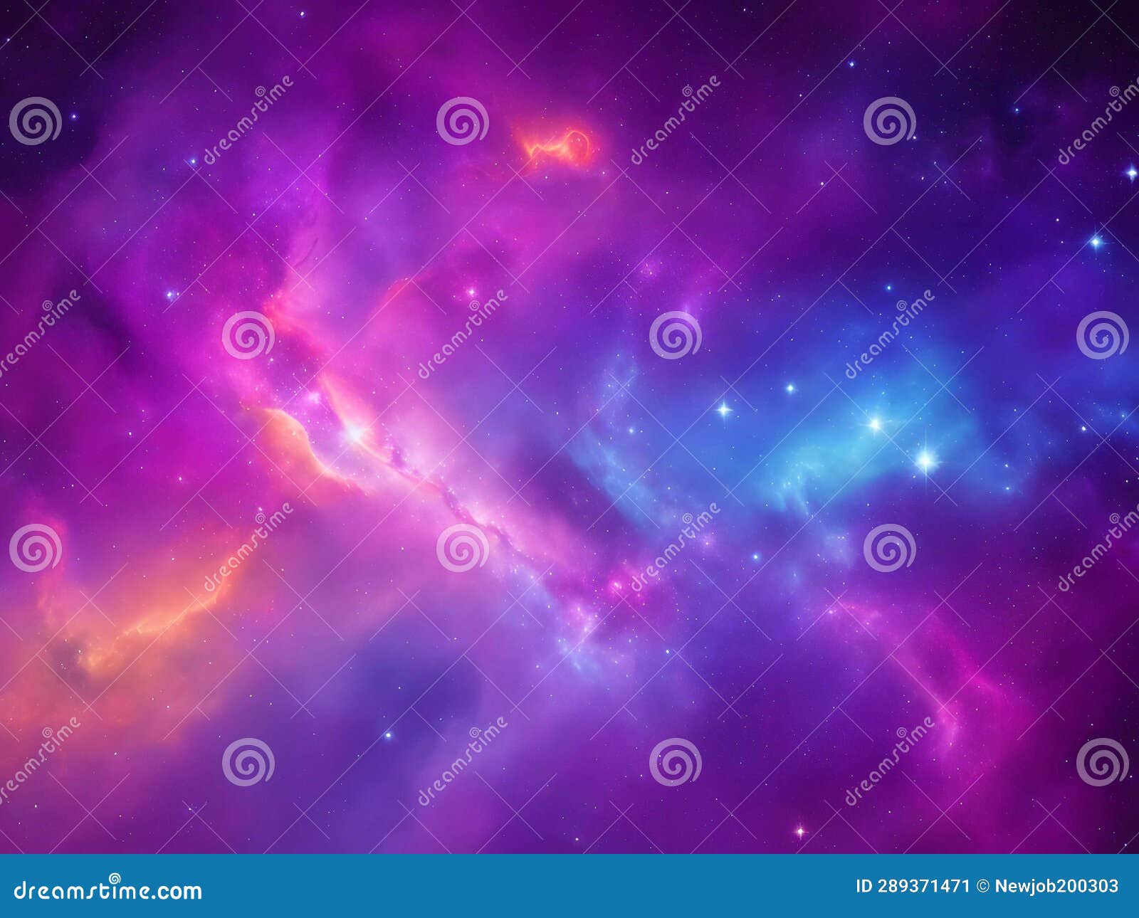 Colorful Space Galaxy Cloud Nebula Stock Illustration - Illustration of ...