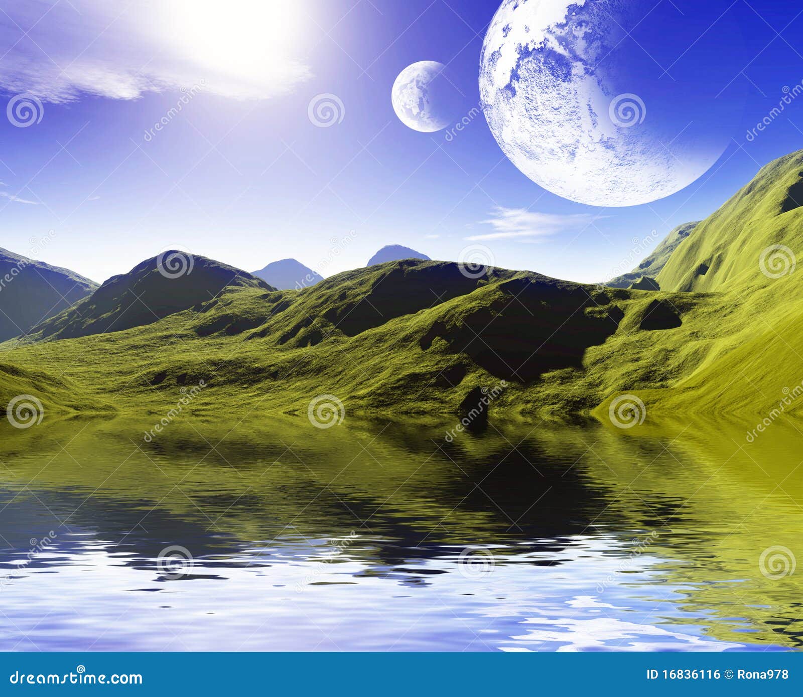 Colorful space landscape stock illustration. Illustration of outer ...