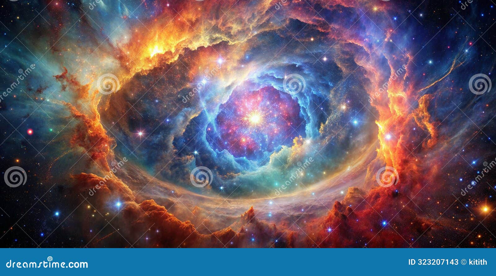 Colorful Space Nebula Clouds Starry Night Sky Supernova AI-Generated ...