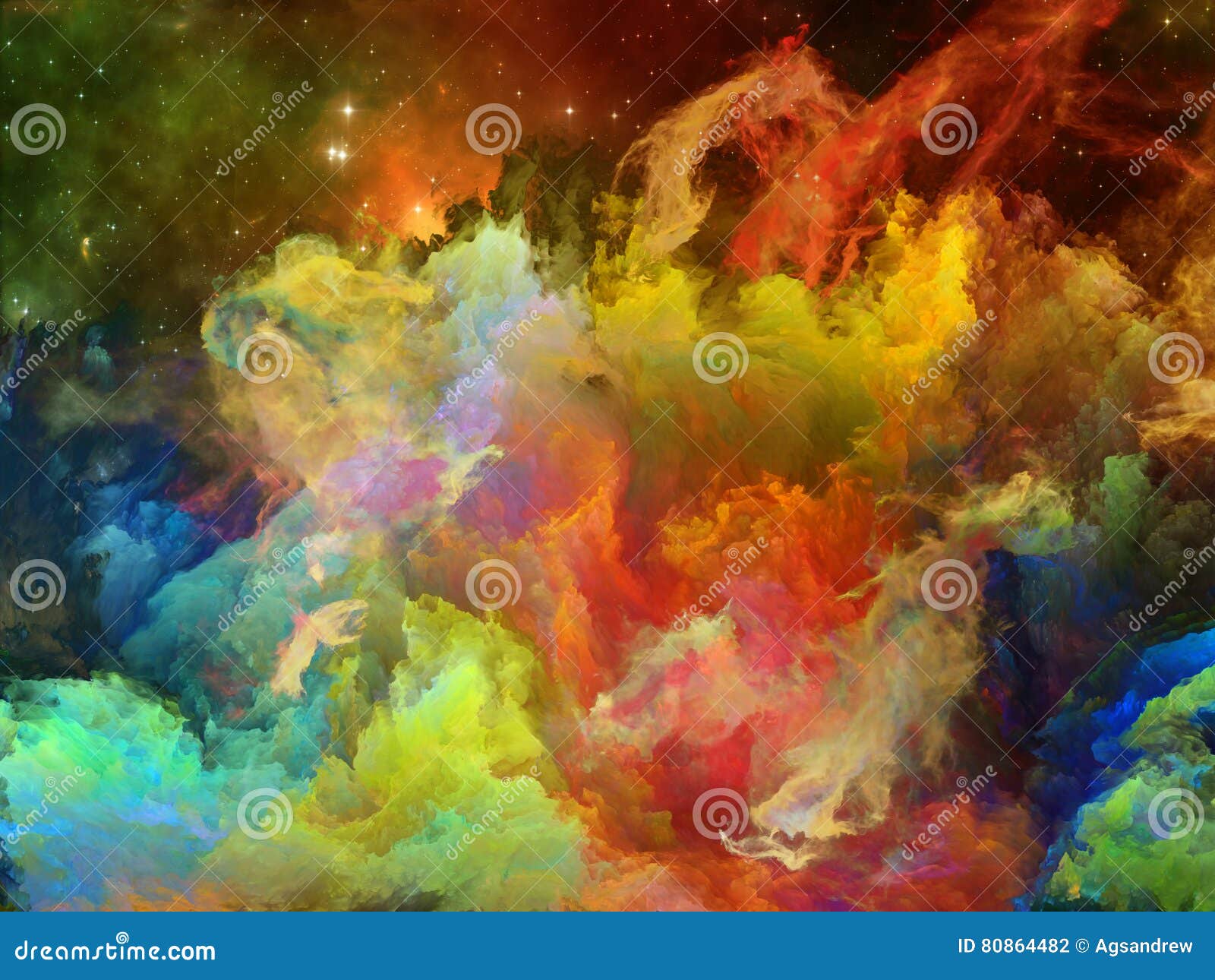 Colorful Space Nebula stock photo. Image of design, reality - 80864482