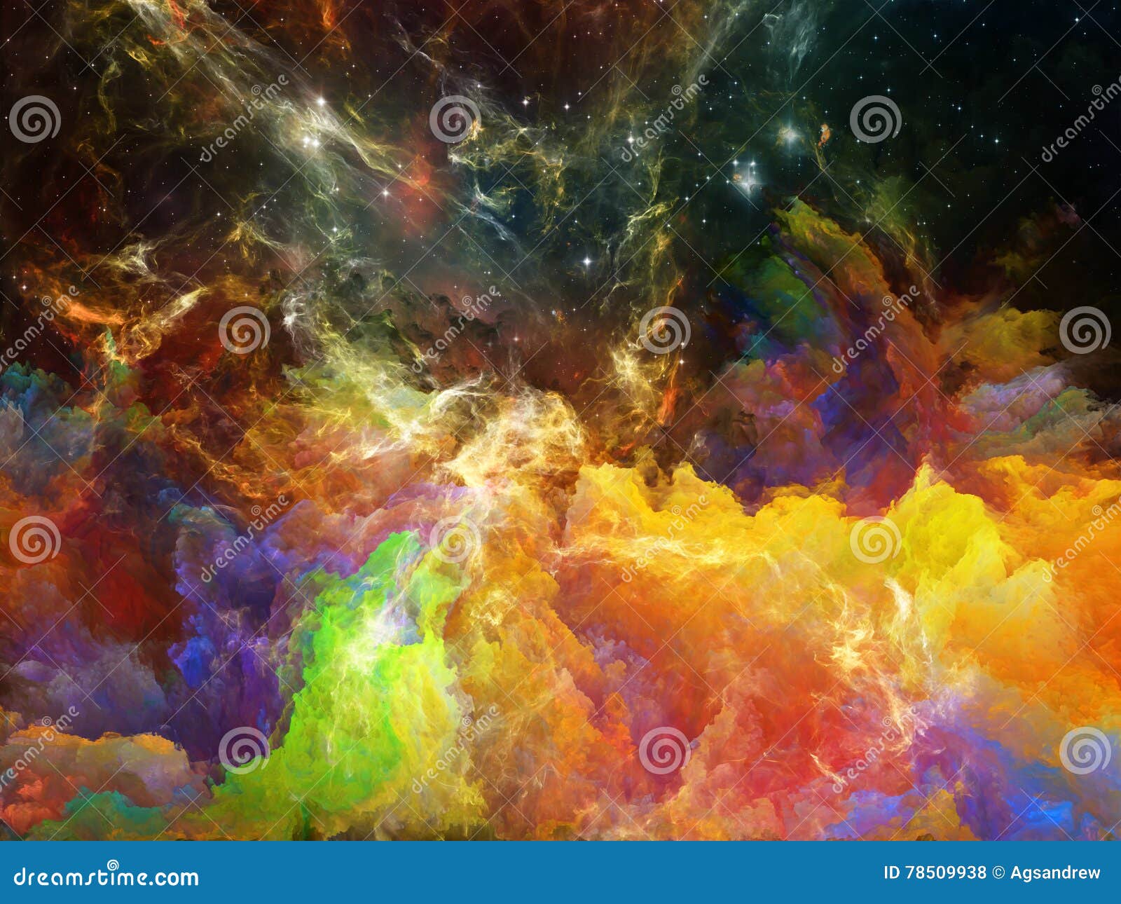 Colorful Space Nebula stock illustration. Illustration of vivid - 78509938