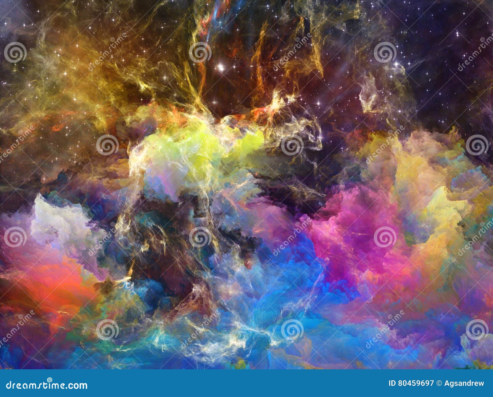 Colorful Space Nebula stock illustration. Illustration of creation ...