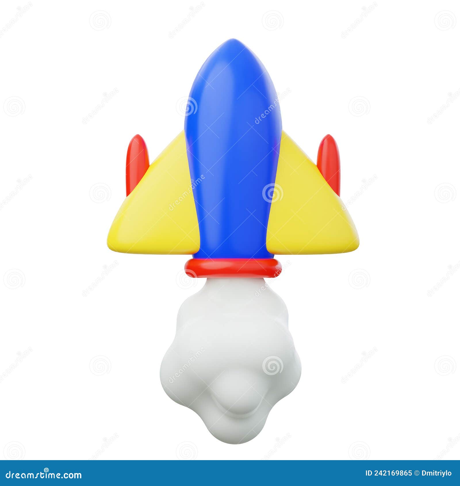 Colorful Space Rocket 3d Render Illustration. Stock Illustration ...