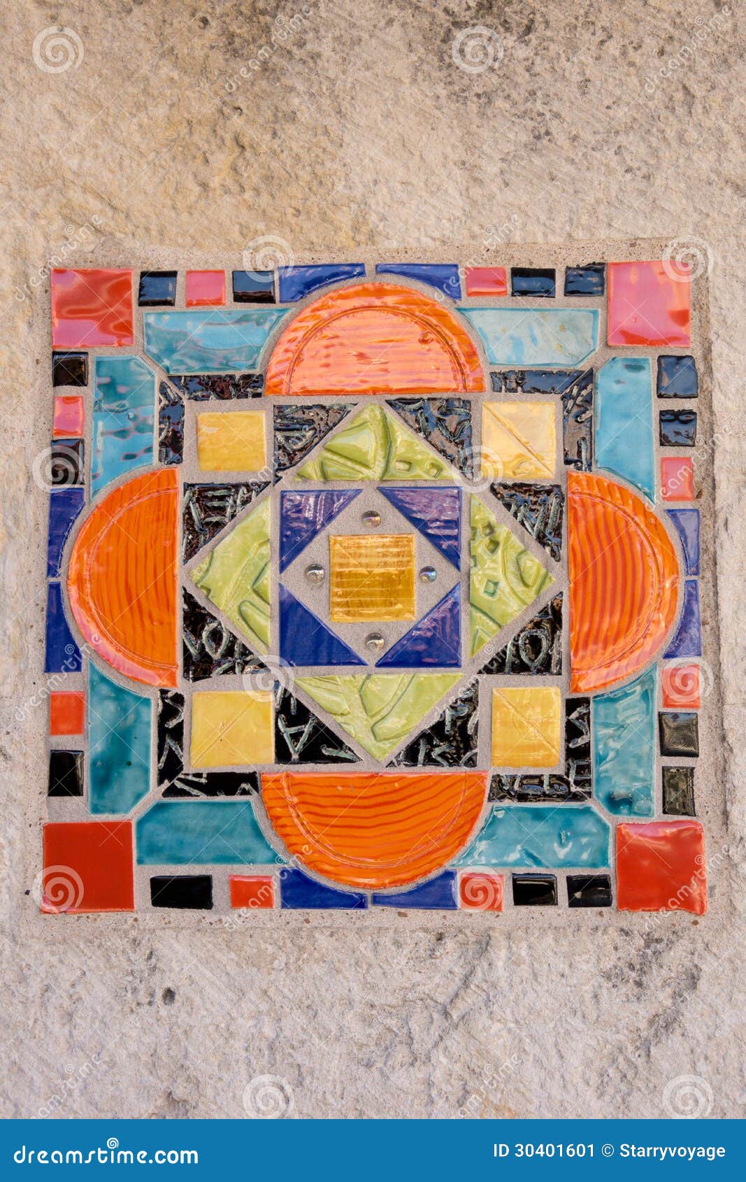 Colorful Spanish Tile stock image. Image of design, teal - 30401601