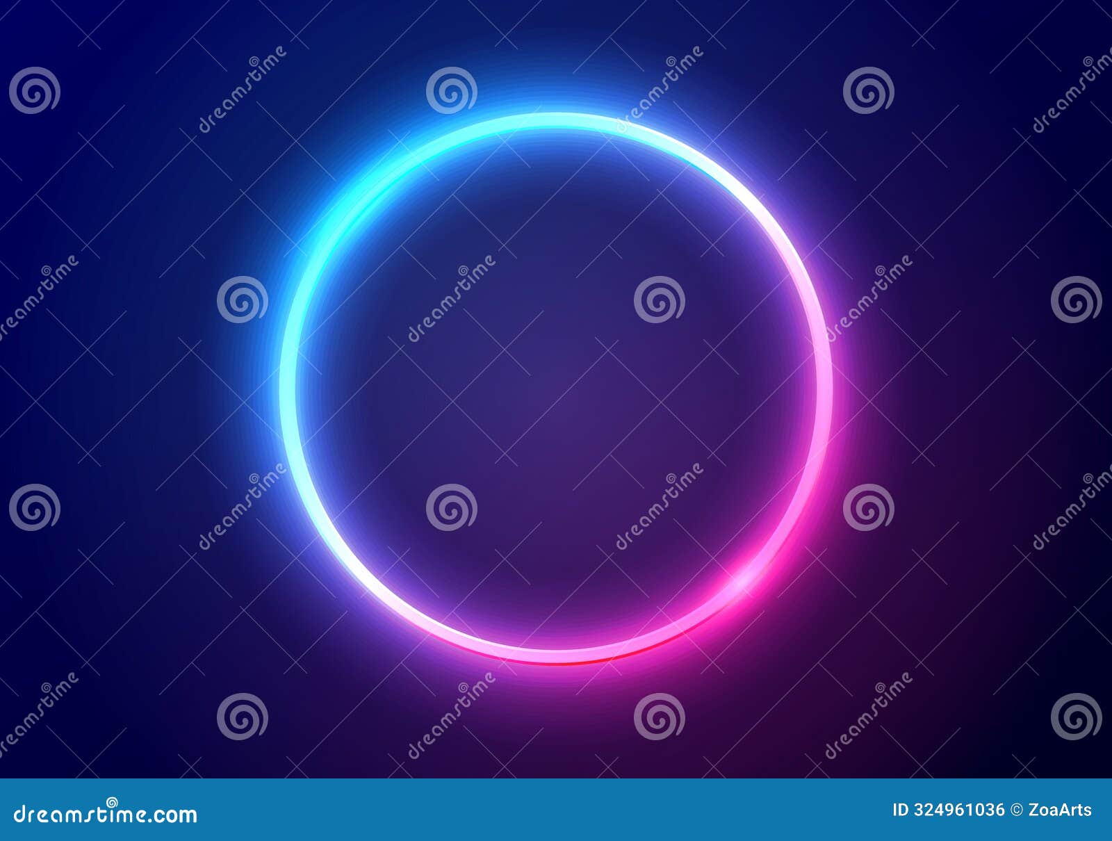 Bright Neon Colored Ring on Dark Background Stock Vector - Illustration ...