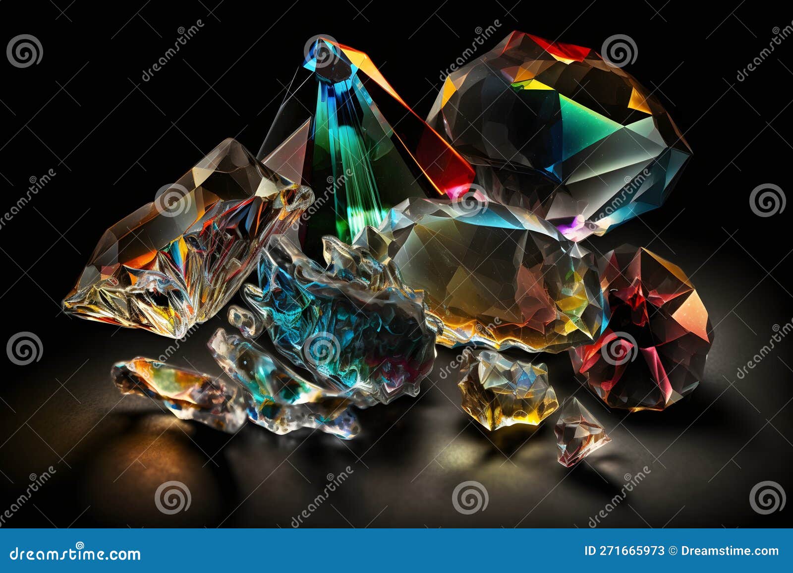 Colorful Sparkling Crystals and Gemstones, Ai Generative Stock ... Colorful Sparkling Crystals and Gemstones, Ai Generative Stock ...