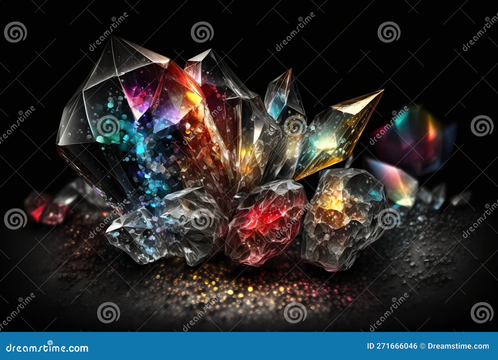 Colorful Sparkling Crystals and Gemstones, Ai Generative Stock ... Colorful Sparkling Crystals and Gemstones, Ai Generative Stock ...