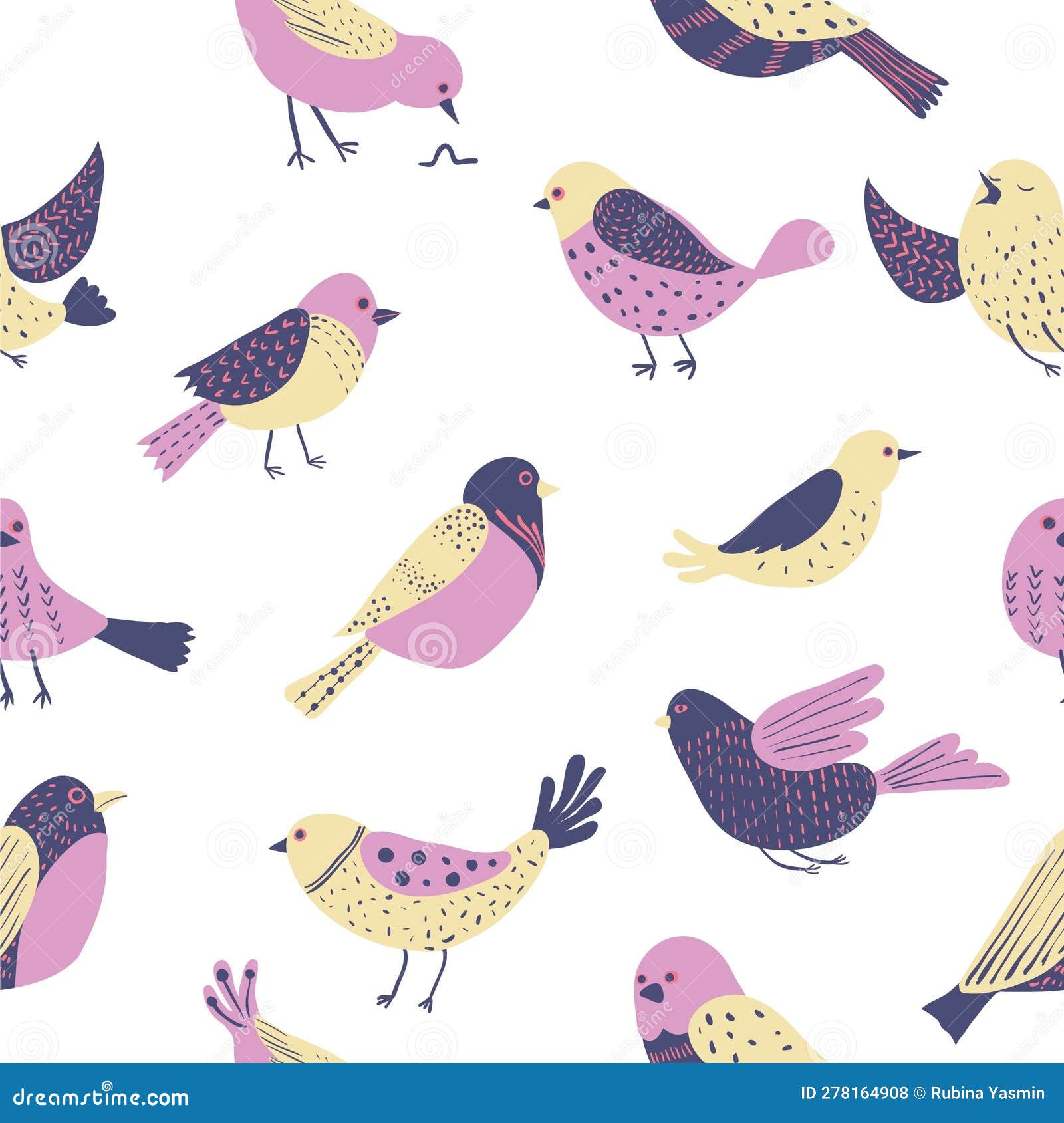 COLORFUL SPARROW BIRL SEAMLESS PATTERN Stock Vector - Illustration of ...