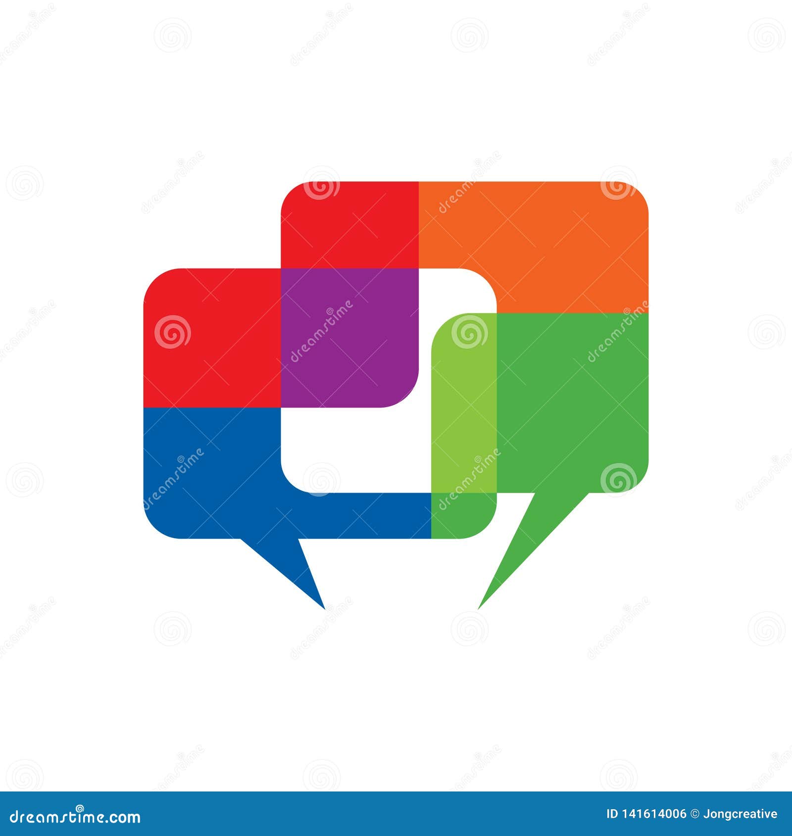 Colorful Speak Chatting Dialogue Bubble Communication Symbol Stock ...