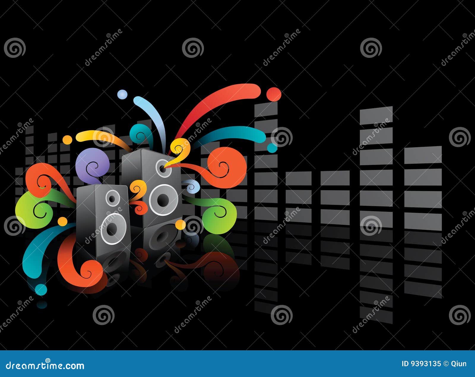 Colorful Speaker On White Background: 2d Game Art Inspired Stock ...