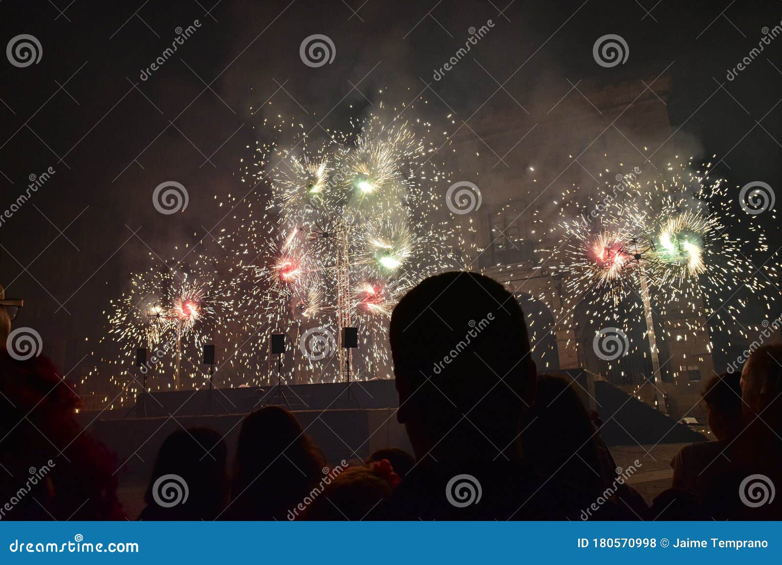 Colorful and Spectacular Traditional Fireworks Stock Photo - Image of ...