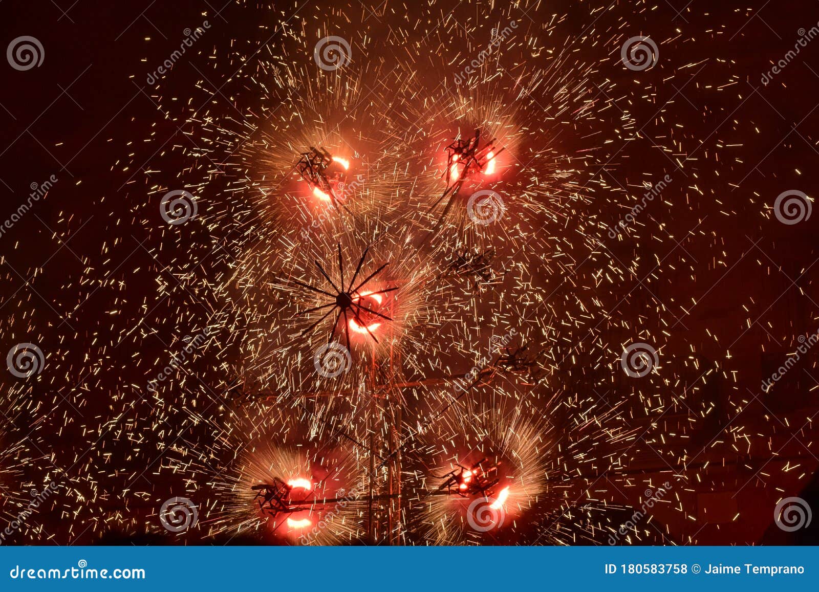 Colorful and Spectacular Traditional Fireworks Stock Photo - Image of ...
