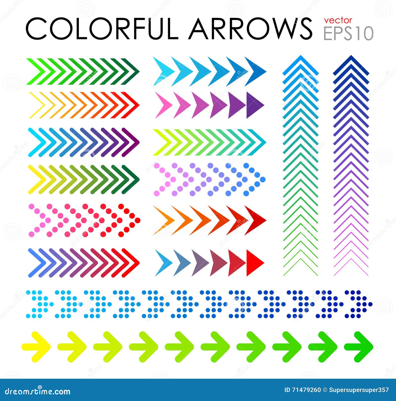 Colorful spectrum arrows stock vector. Illustration of arrow - 71479260