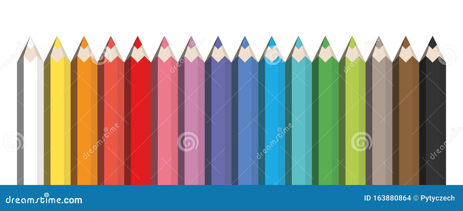 Colorful Spectrum of Pencils. Sharpened Crayons Set Stock Vector ...