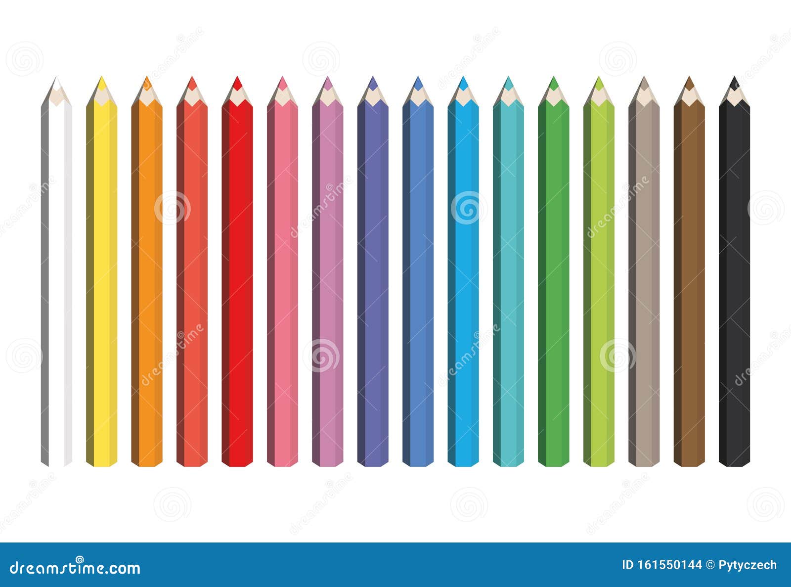 Colorful Spectrum of Pencils. Sharpened Crayons Set Stock Vector ...