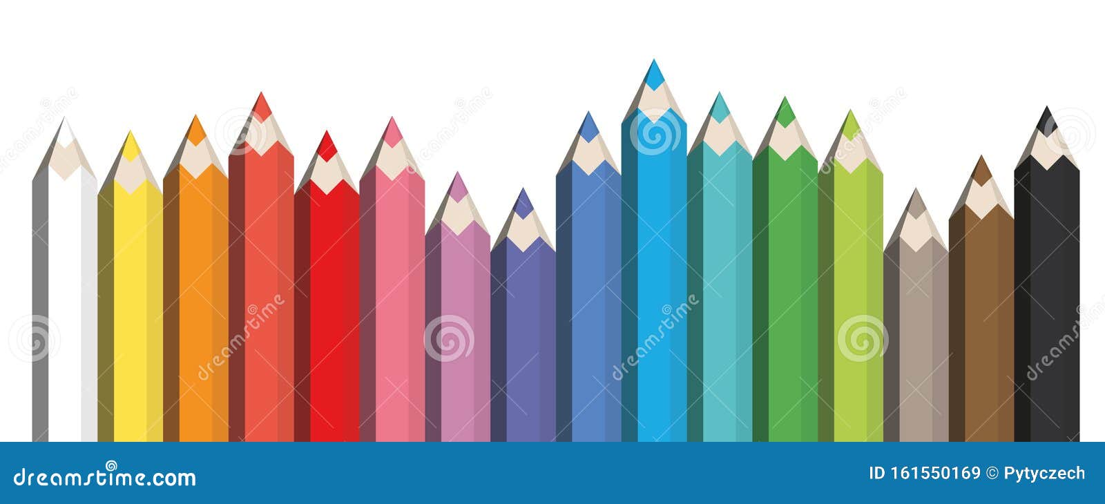Colorful Spectrum of Pencils. Sharpened Crayons Set Stock Vector ...