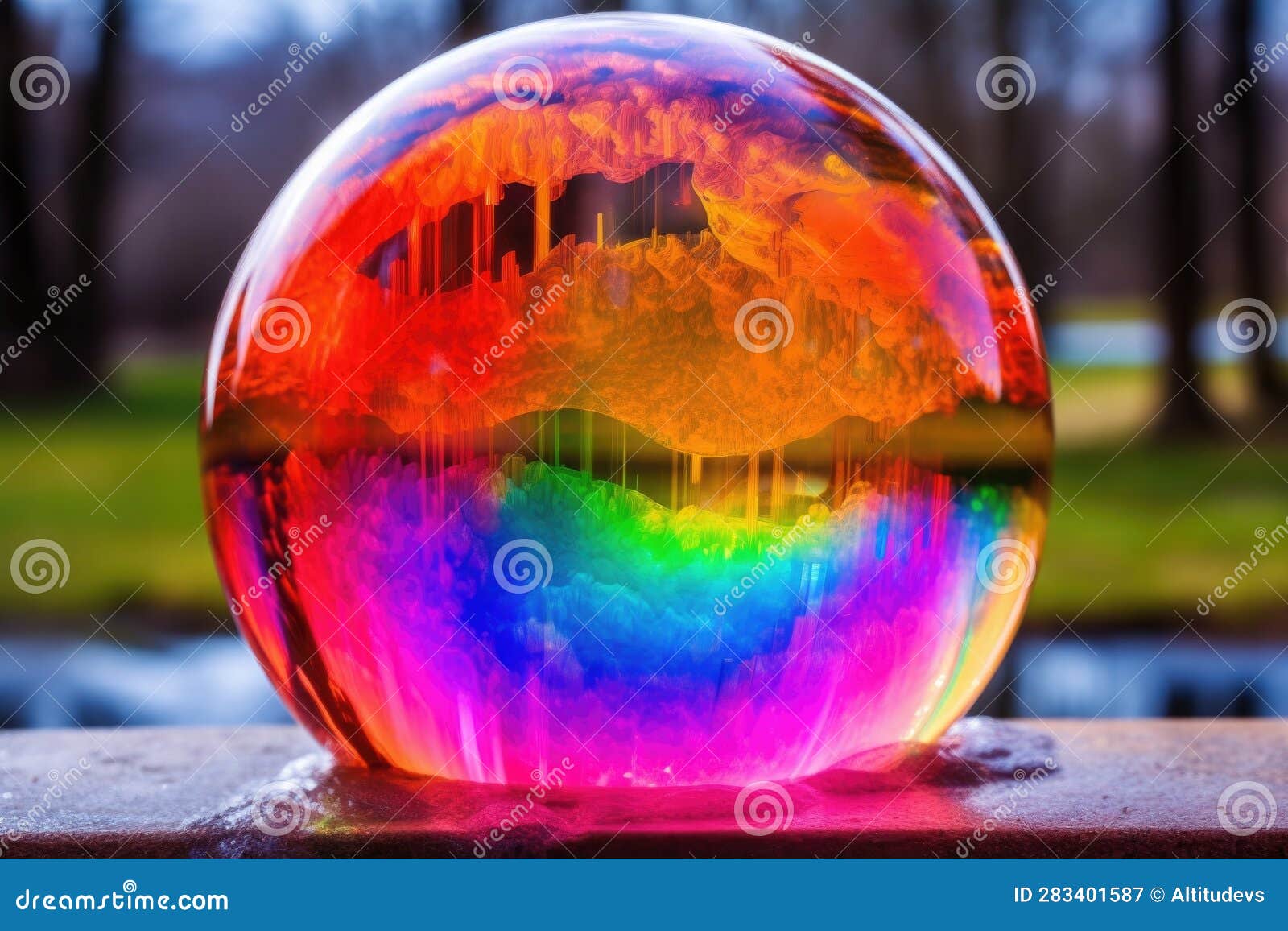 Colorful Spectrum on a Soap Bubble Surface Stock Illustration ...