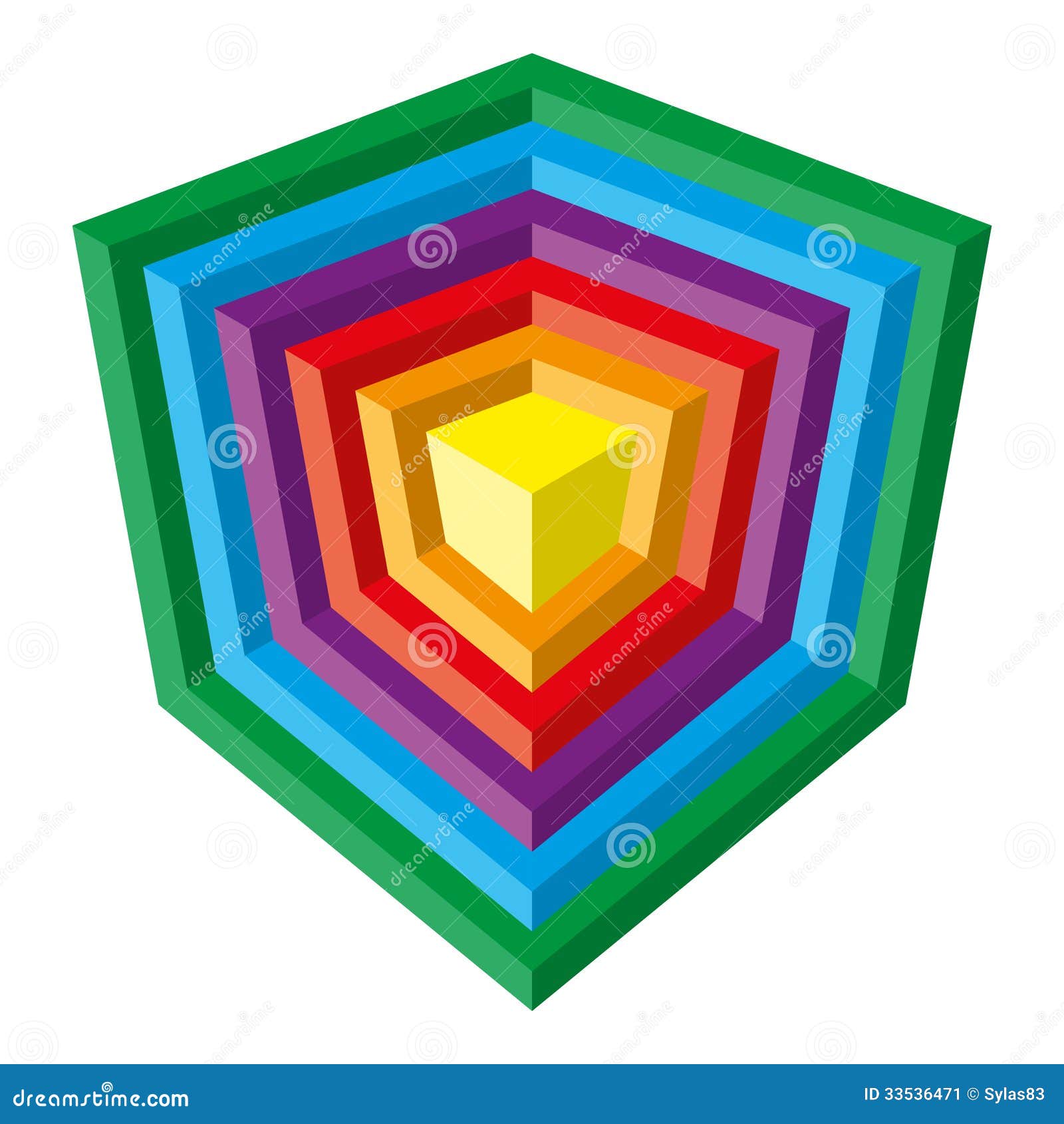 Colorful Spectrum Vector Cube Design, Isolatedon W Stock Illustration ...