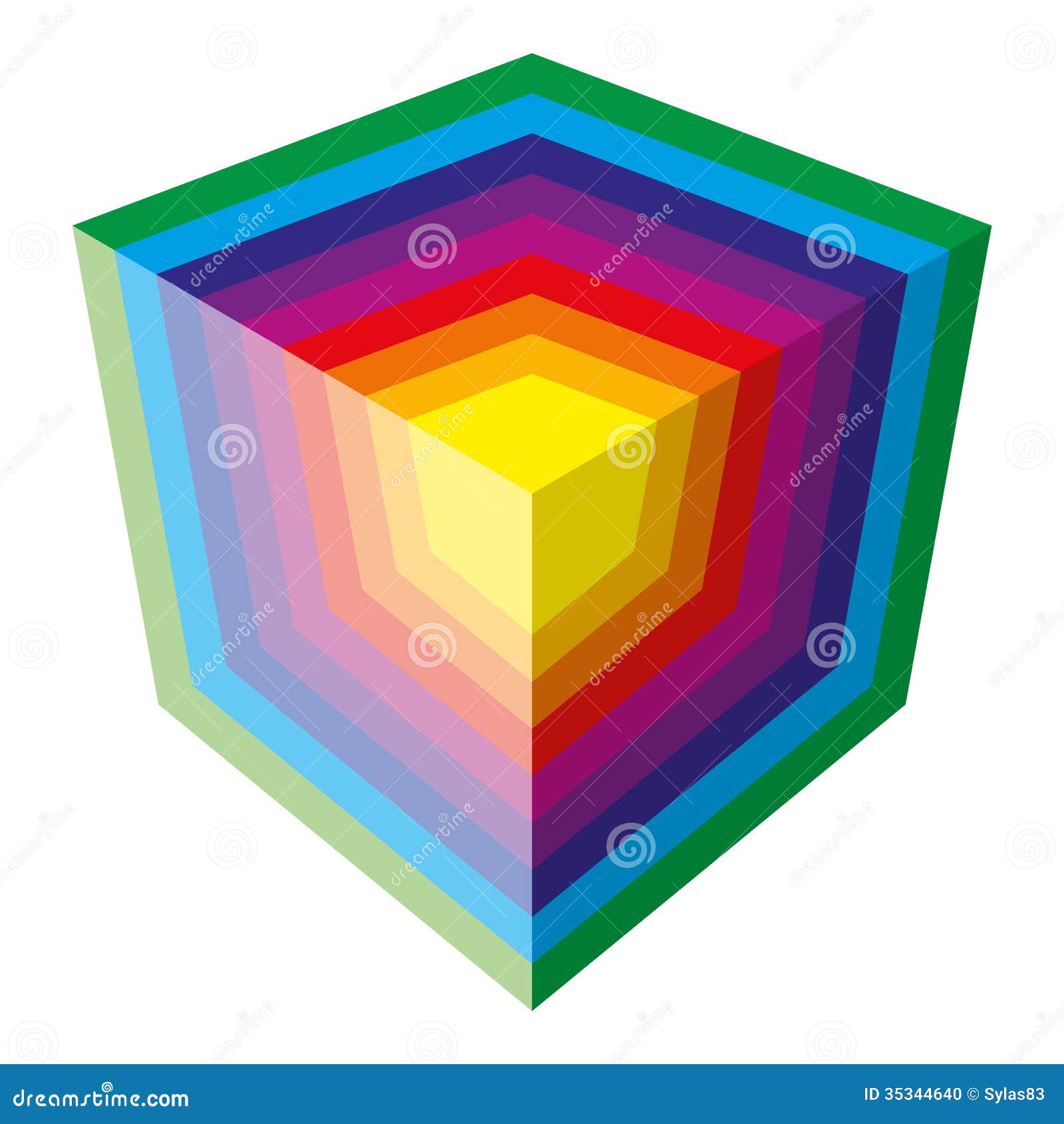 Colorful Spectrum Vector Cube Design, Isolatedon W Stock Vector ...