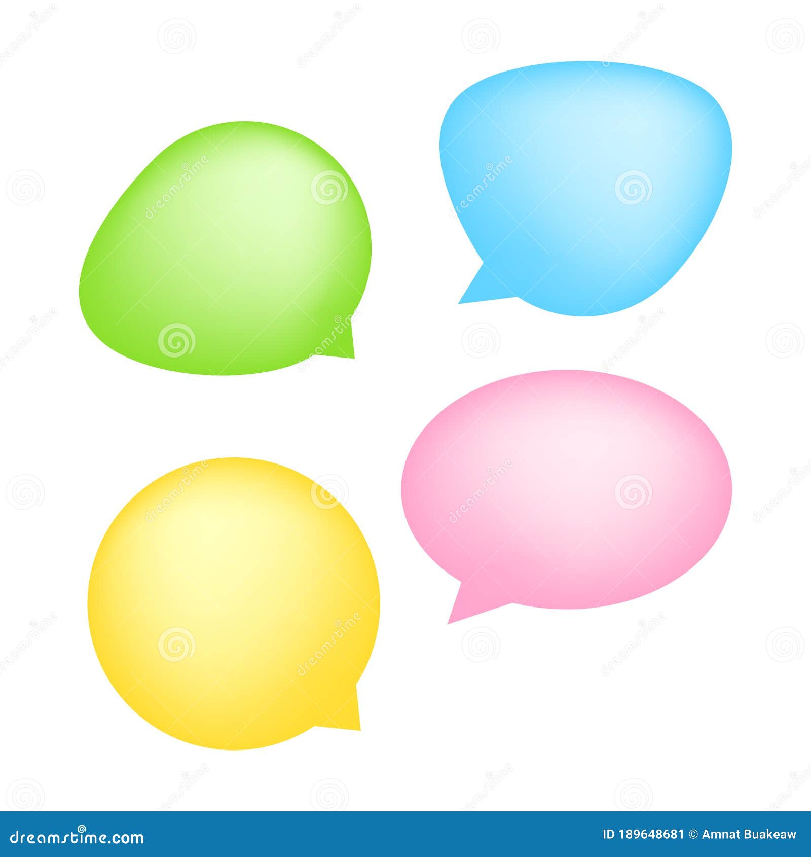 Colorful Speech Bubble Balloon for Message Talk Chat Concept, Template ...